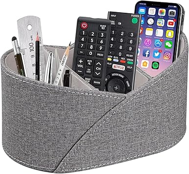 BLIENCE PU Leather TV Remote Holder,Ingot Shape Remote Control Holder ...