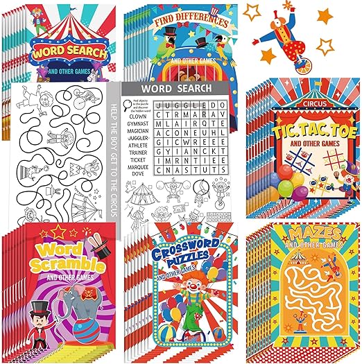 Amazon.com: Hungdao 48 Pcs Circus Carnival Mini Activity Books for Boys ...