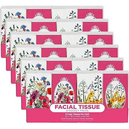 Amazon.com: 25 Pcs Pocket Tissues Travel Packs Slim Pack Facial Tissues ...