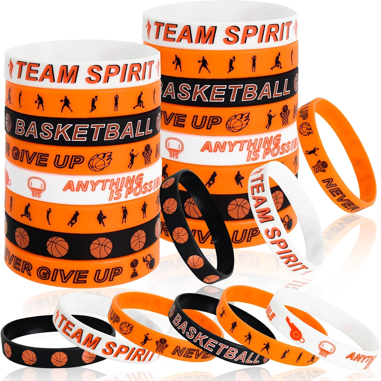 Amazon.com: Vuzvuv Basketball Rubber Bracelets,Basketball Silicone ...