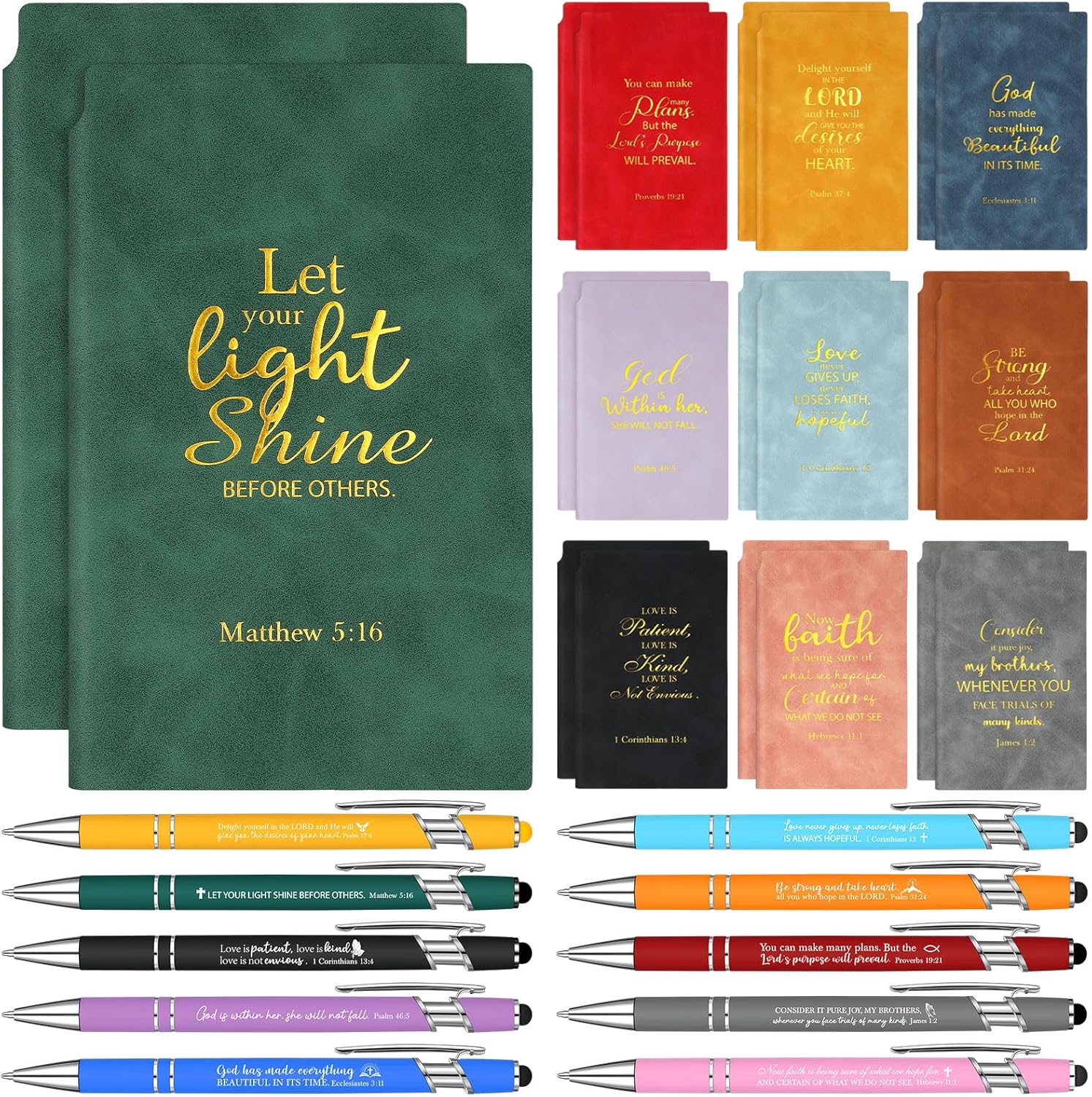 Amazon.com : Qilery 40 Pcs Christian Gifts Set Include 20 Bible Verse ...