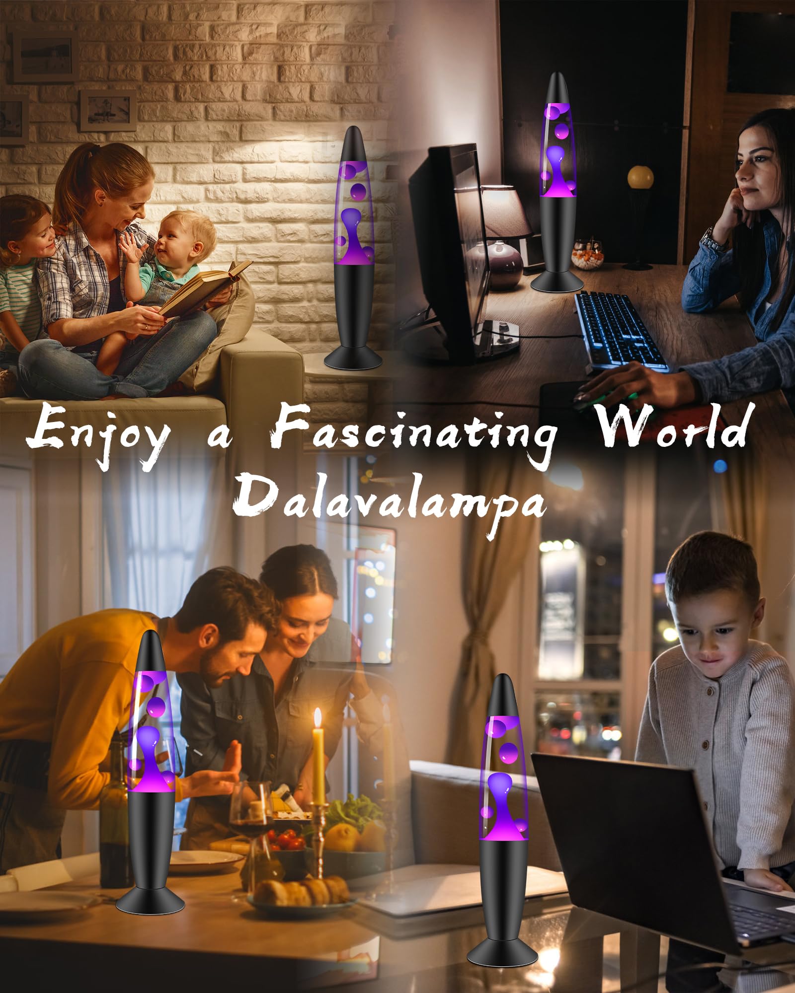 Dalavalampa LED 7 Color Changing Lamps with Purple Wax for Kids Adults ...
