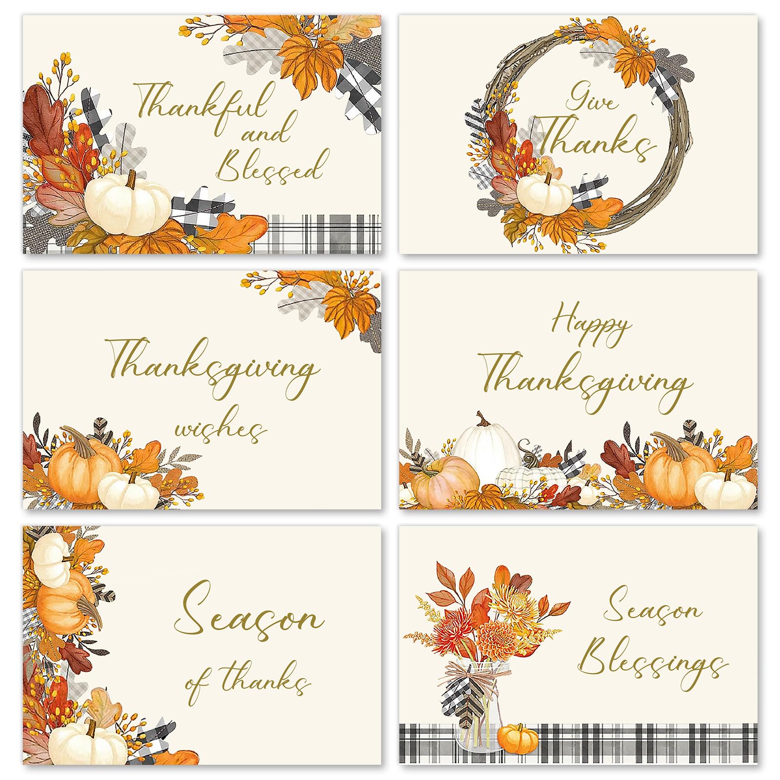 Amazon.com : AnyDesign 36 Pack Fall Thanksgiving Greeting Cards Set ...