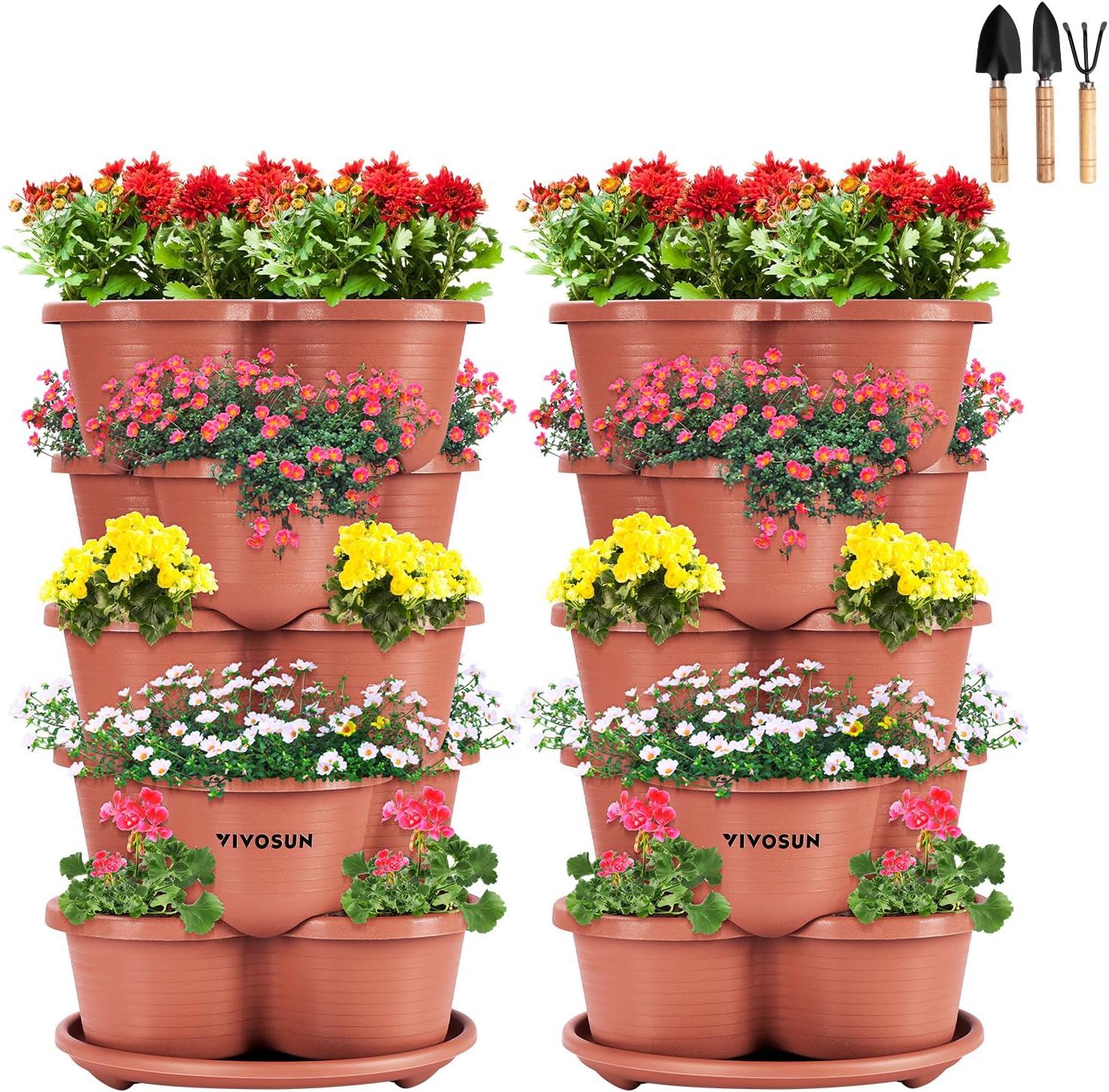 Amazon.com : Vertical Planter 7 Tier Stackable Planters Garden Planters ...