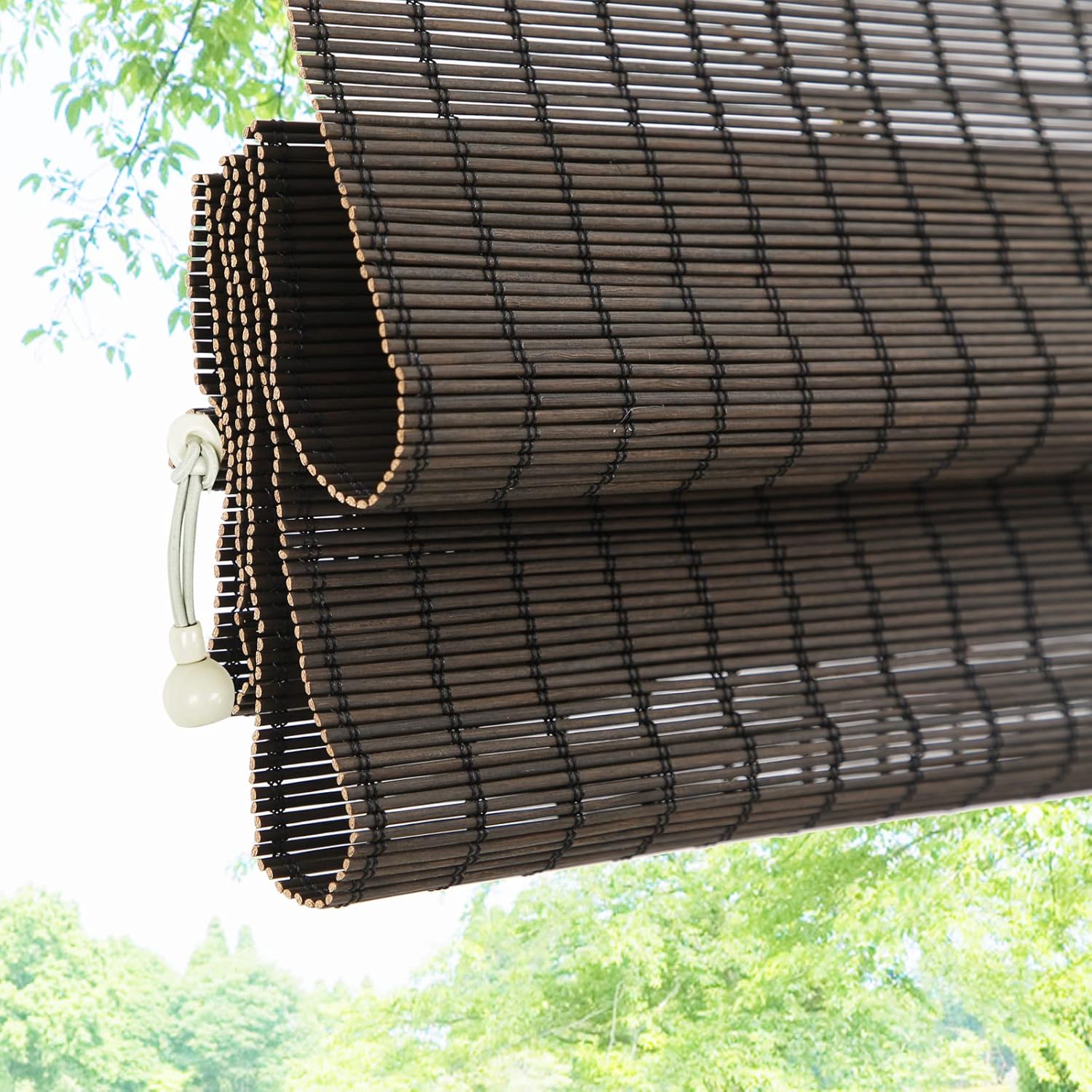 Amazon.com: SUAKY Outdoor Bamboo Blinds Roman Shades, Custom Bamboo ...