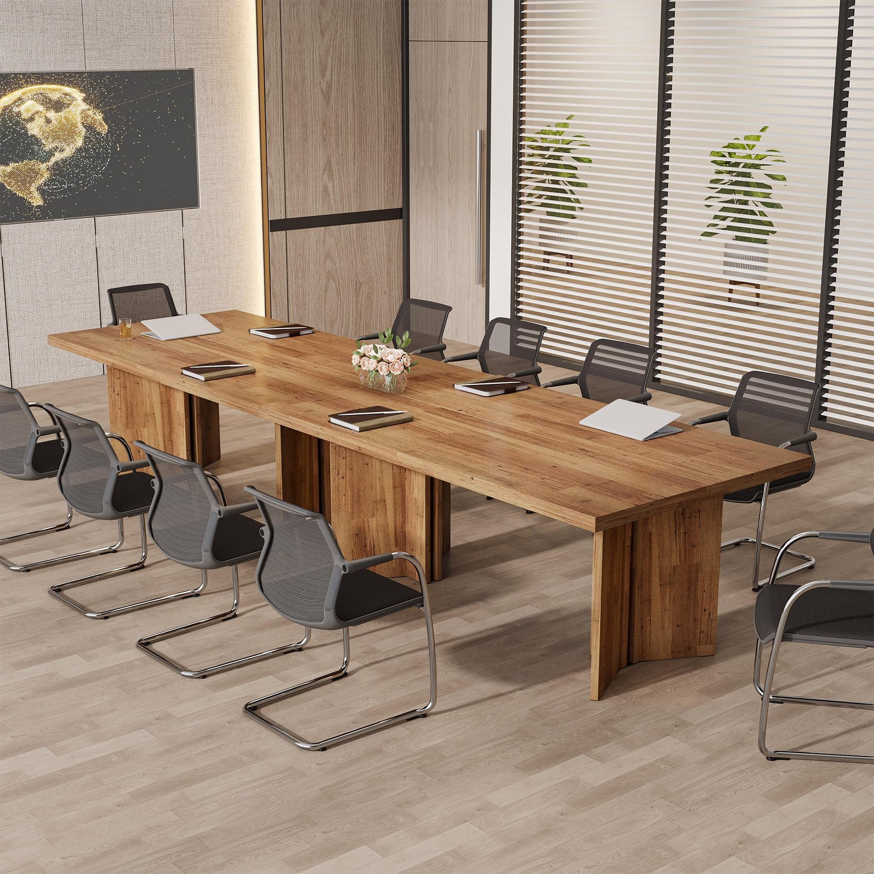 Amazon.com: Tribesigns 10.5FT Conference Table, Large Rectangle Meeting ...