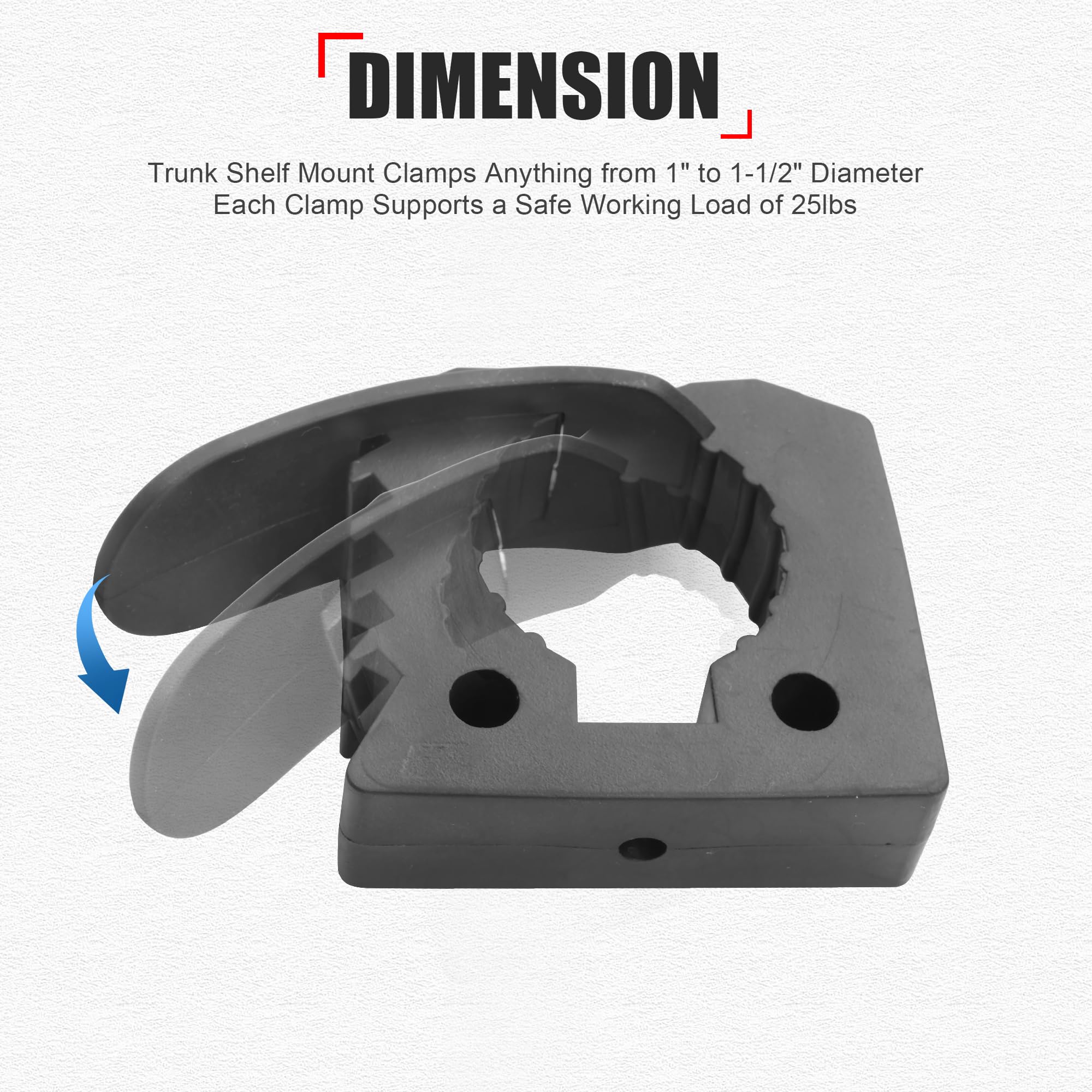 Snapklik.com : 4 Pack Quick Release Rubber Clamp Mount Kit 1-1/5" To 1 ...