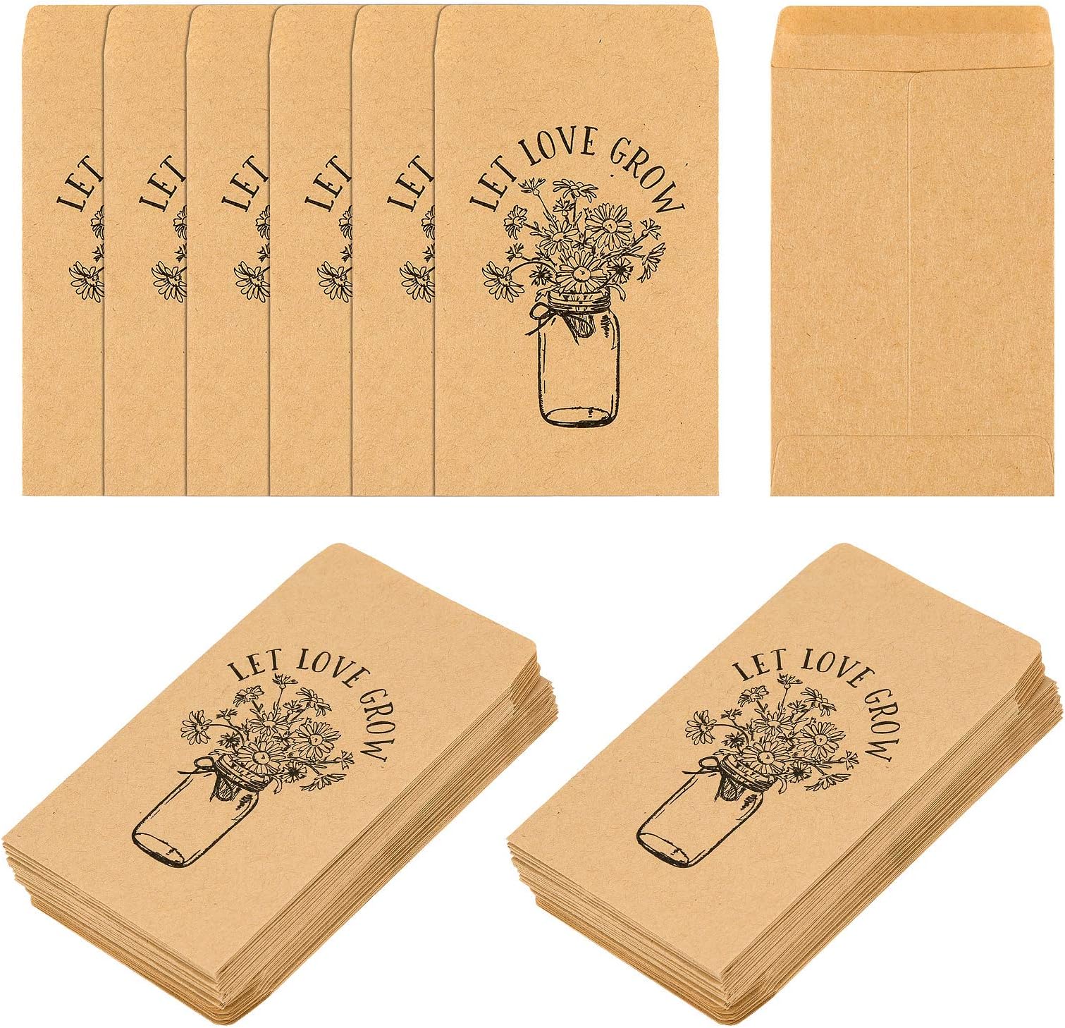 Amazon.com: 50 Pack Unfilled Self Adhesive Packet Envelopes- Let Love ...