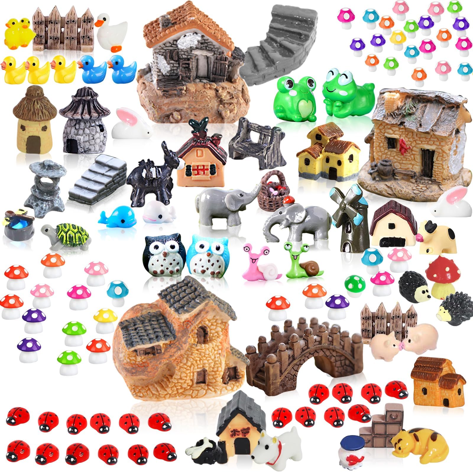 Amazon.com: Tuanse 248 Pcs Garden Miniature Accessories, Garden Kit ...