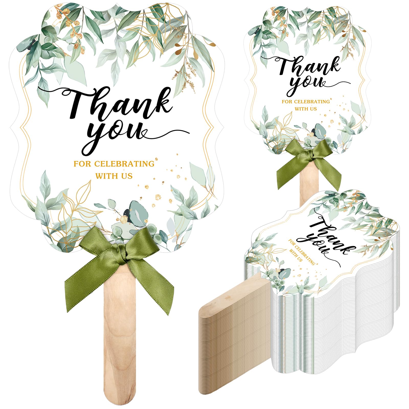 Amazon.com: Huwena 50 Sets Wedding Fans for Guests Thank You for ...