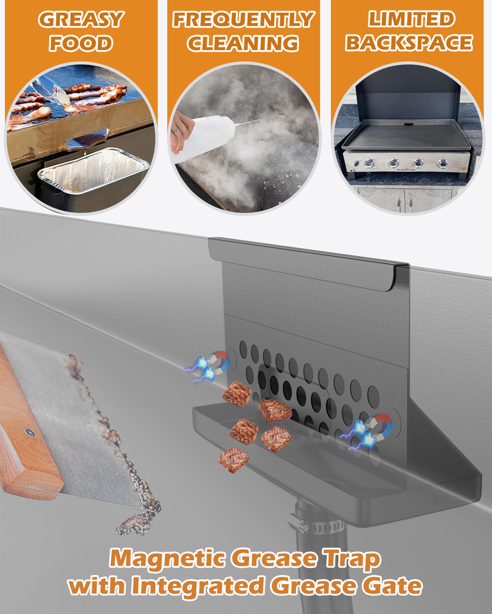 Snapklik.com : Rear Grease Drainage System For Blackstone Grease ...