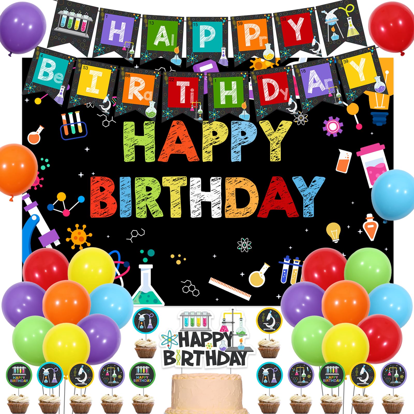 Amazon.com: JOYMEMO Science Birthday Party Decorations Boy Girl ...