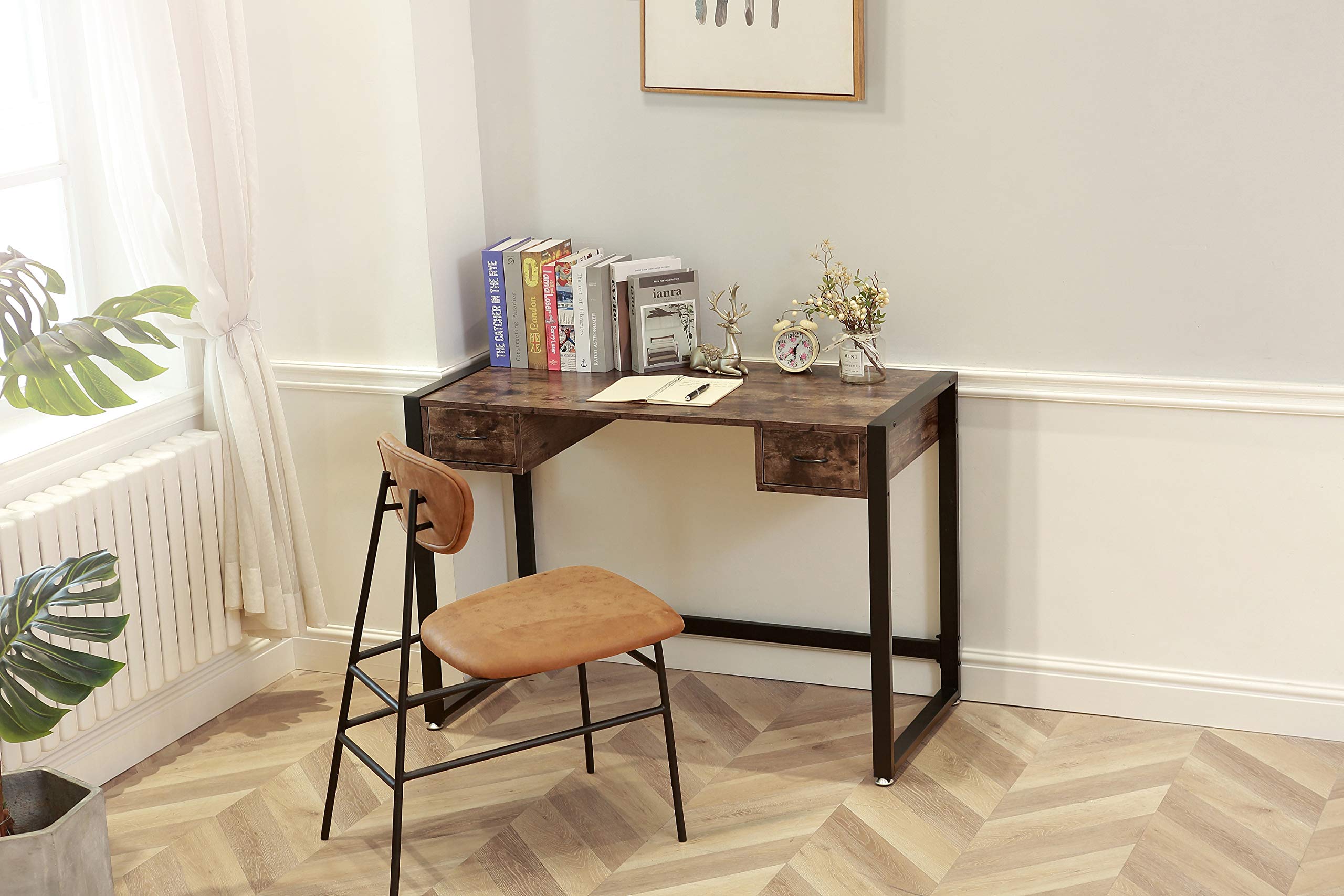 BOTONE Practical desk, computer desk with two smooth-running drawers in ...