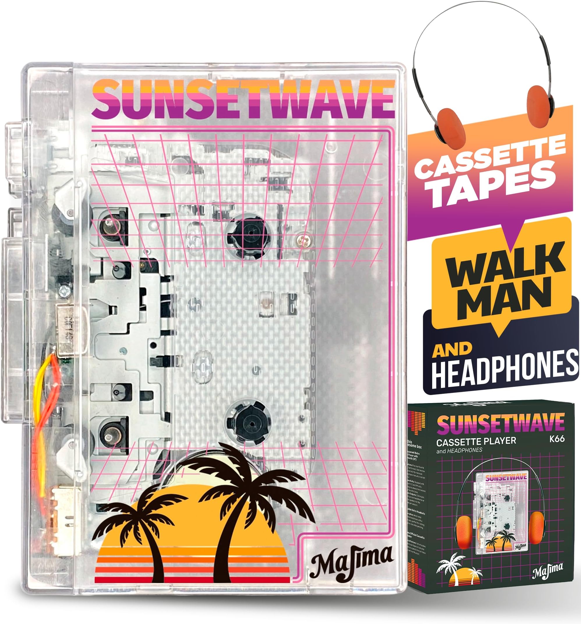 Amazon.com: We are Rewind Portable Cassette Player - Cassette Tape ...