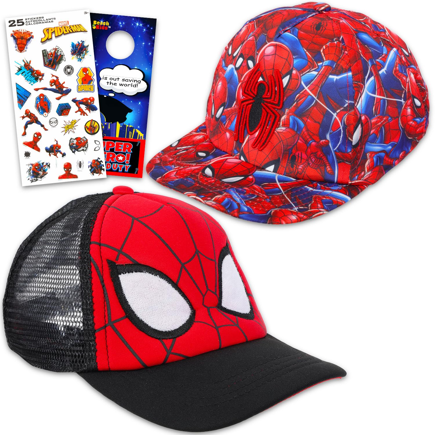 Amazon.com: Spiderman Hat for Boys 2 Pack - Marvel Hat Bundle with 2 ...