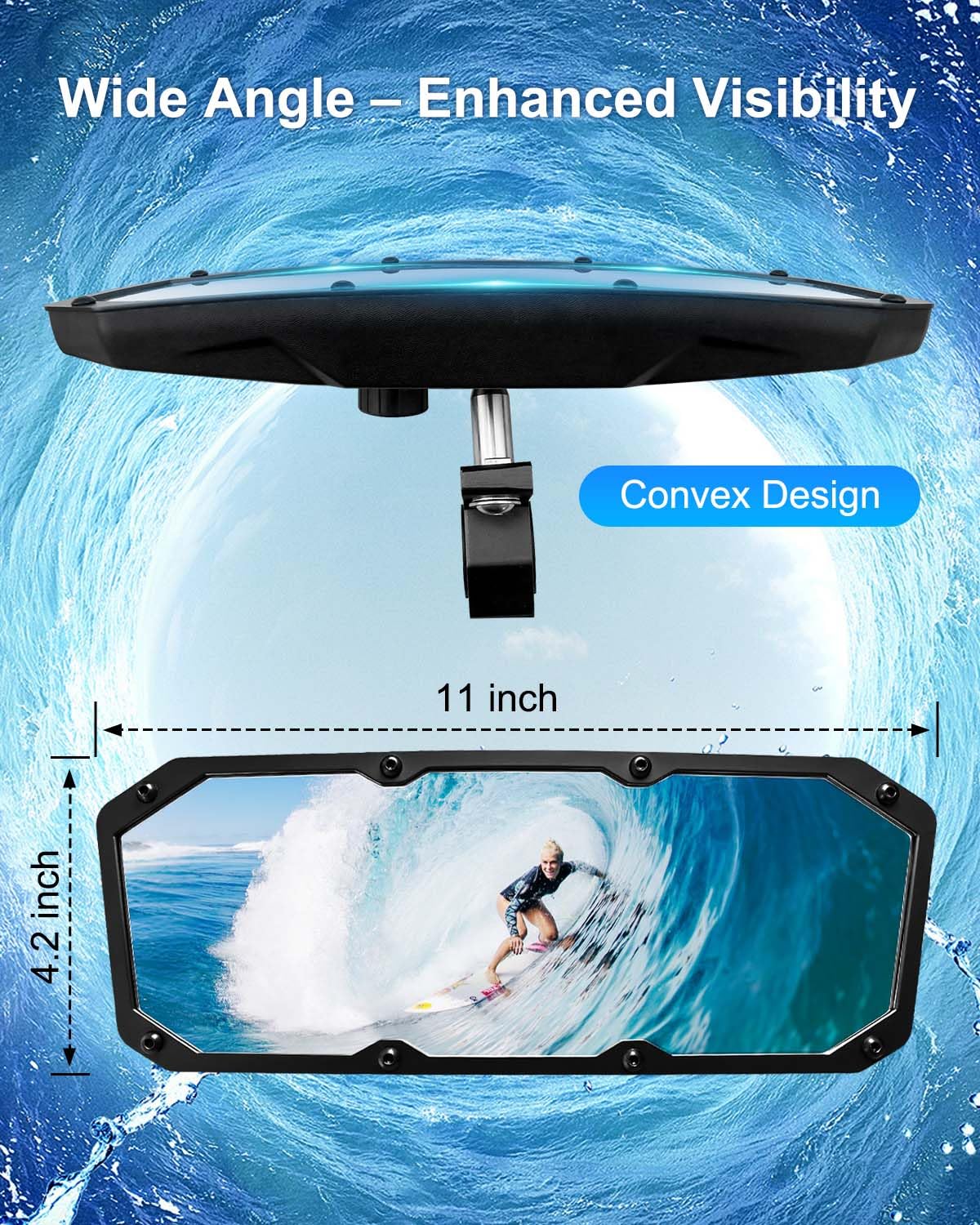 Snapklik.com : Universal Rear View Boat Mirror For Circular And Square ...