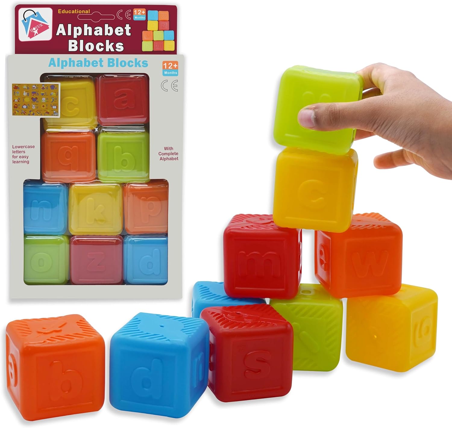 SRV Hub 10Pcs Alphabet Blocks Baby Toys-5 cm| Plastic Building Blocks ...