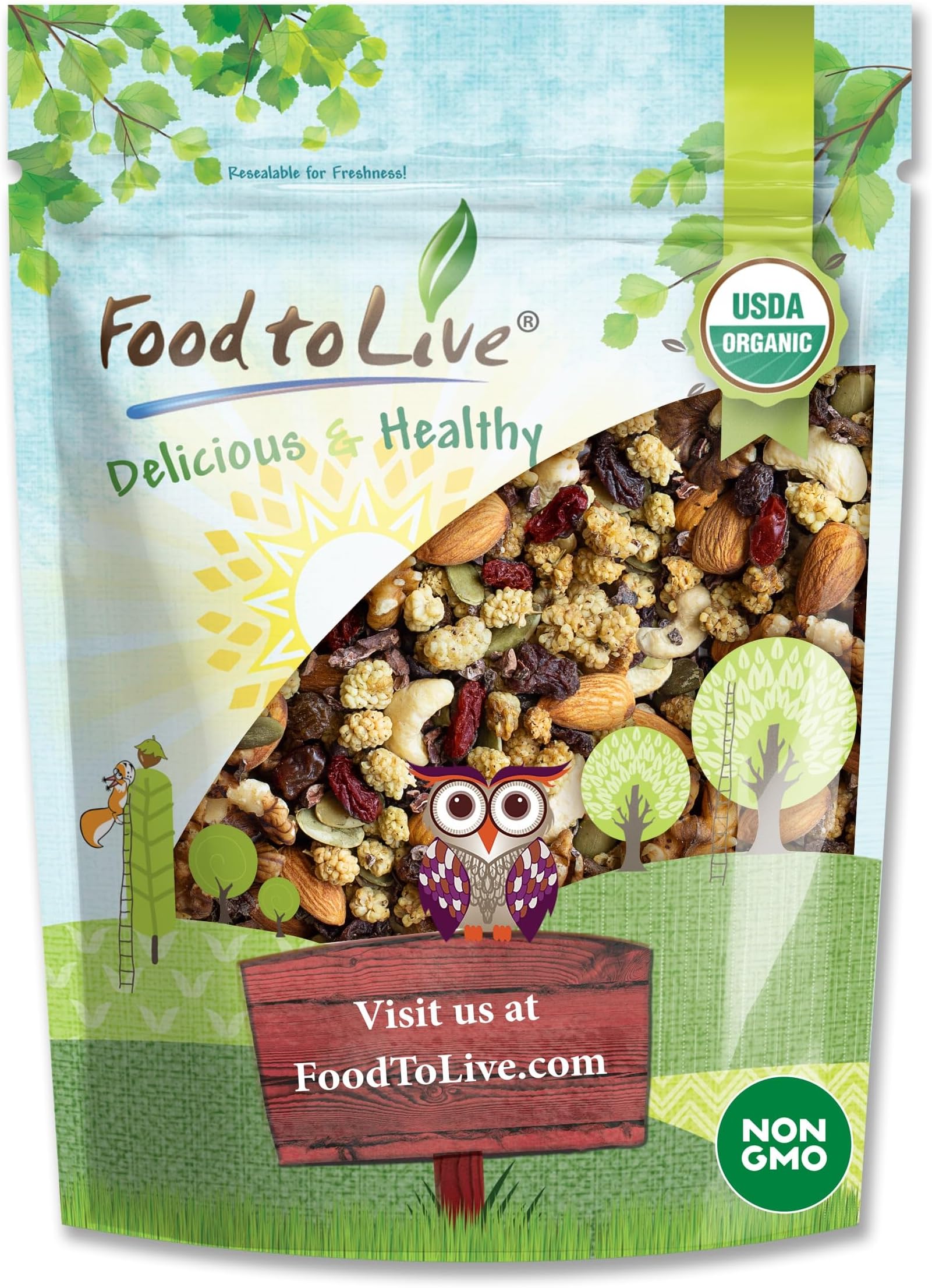 Amazon.com: Organic Raw Munchies Snack Mix, 1 Pound — Raw and Non-GMO ...