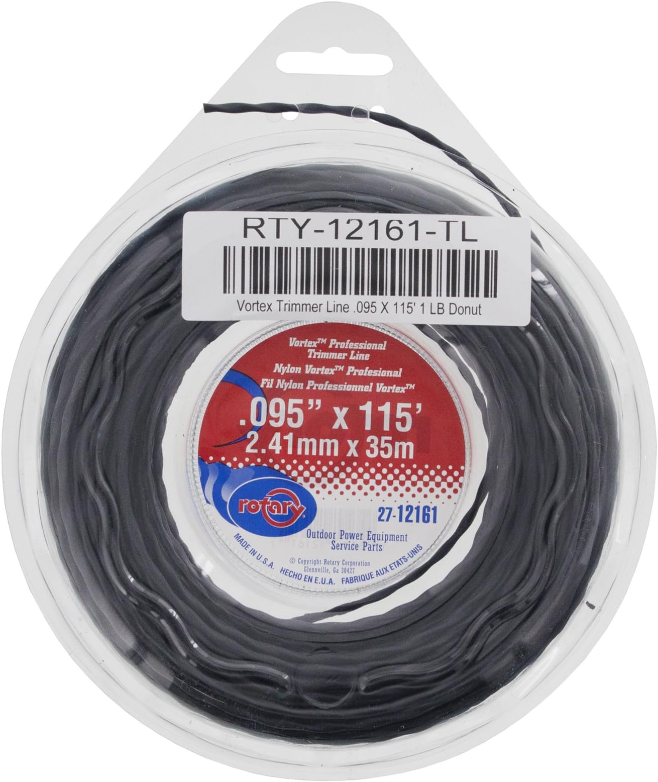 Amazon.com : Rotary Item 12175, Trimmer Line .095 Md Spool Black Vortex ...