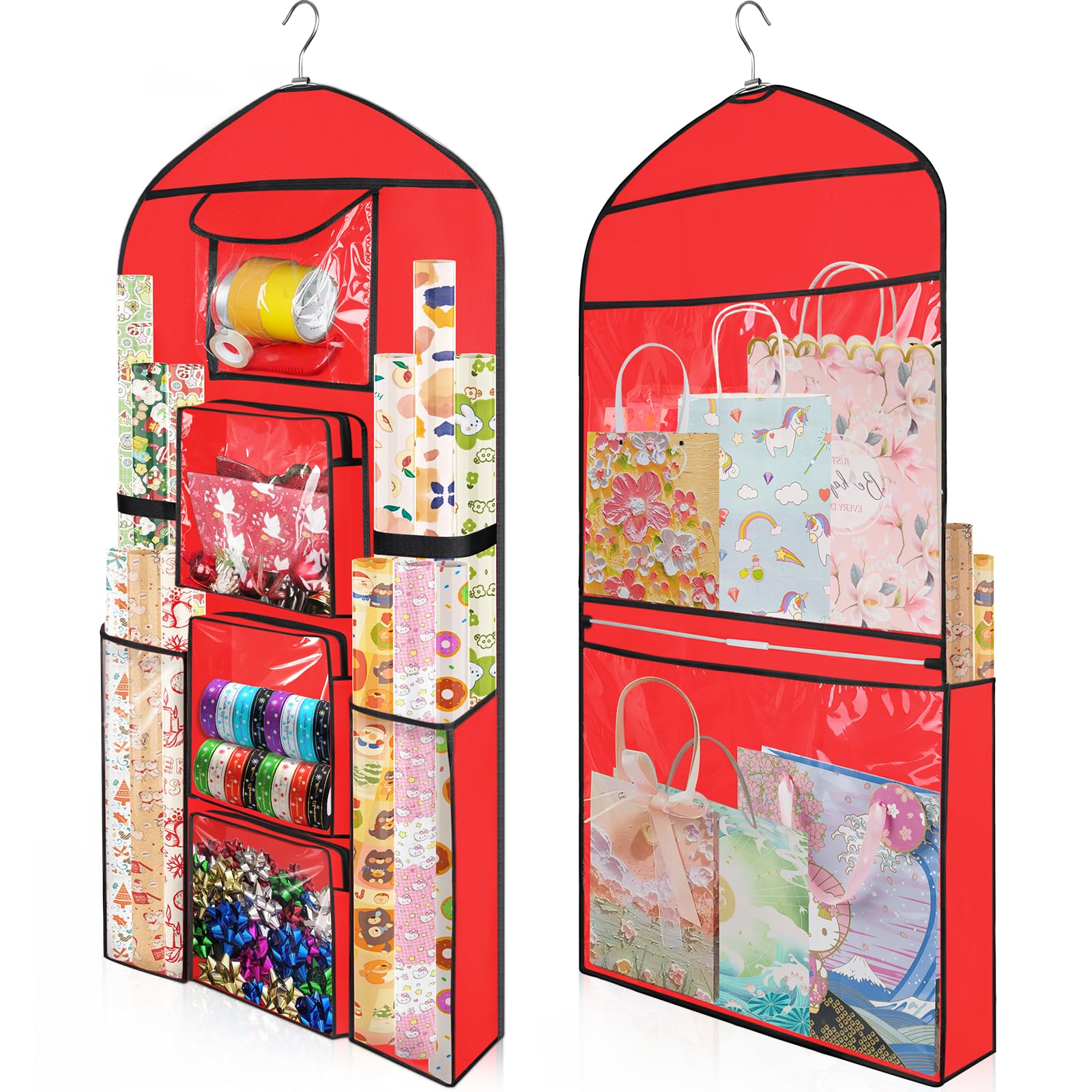 Amazon.com: Woodoulogy Hanging Gift Wrapping Paper Storage, 48x24 ...
