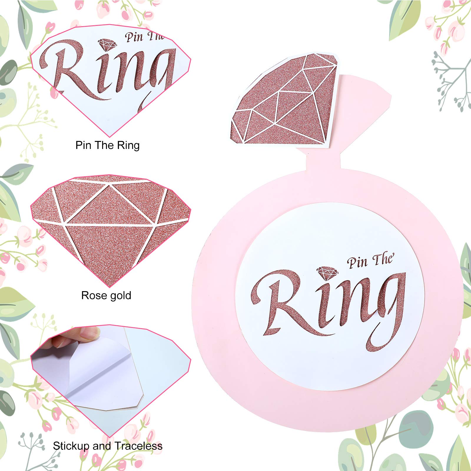 Buy Pin The Diamond On The Ring Hen Party Game Rose Gold Game Bridal ...