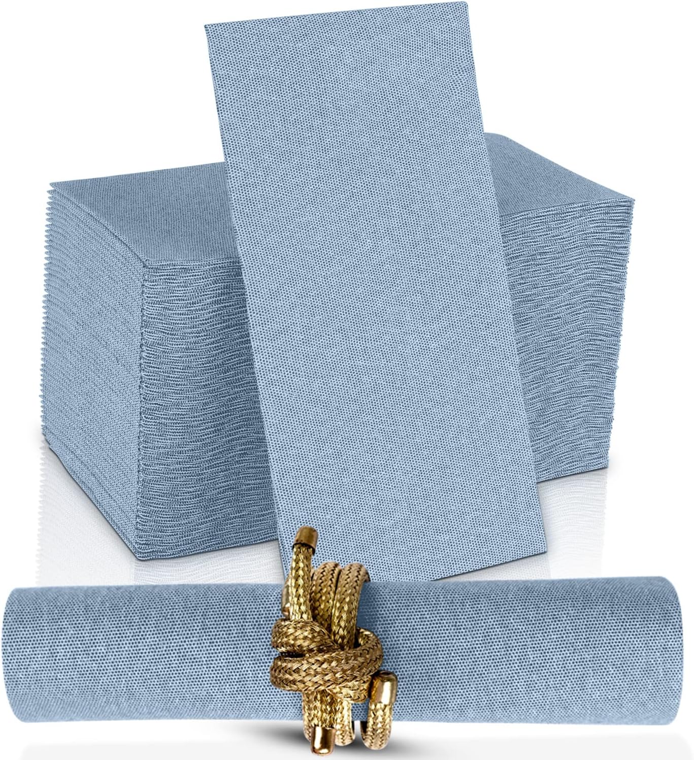 Amazon.com: Baby Blue Dinner Napkins Cloth Like with Built-in Flatware ...