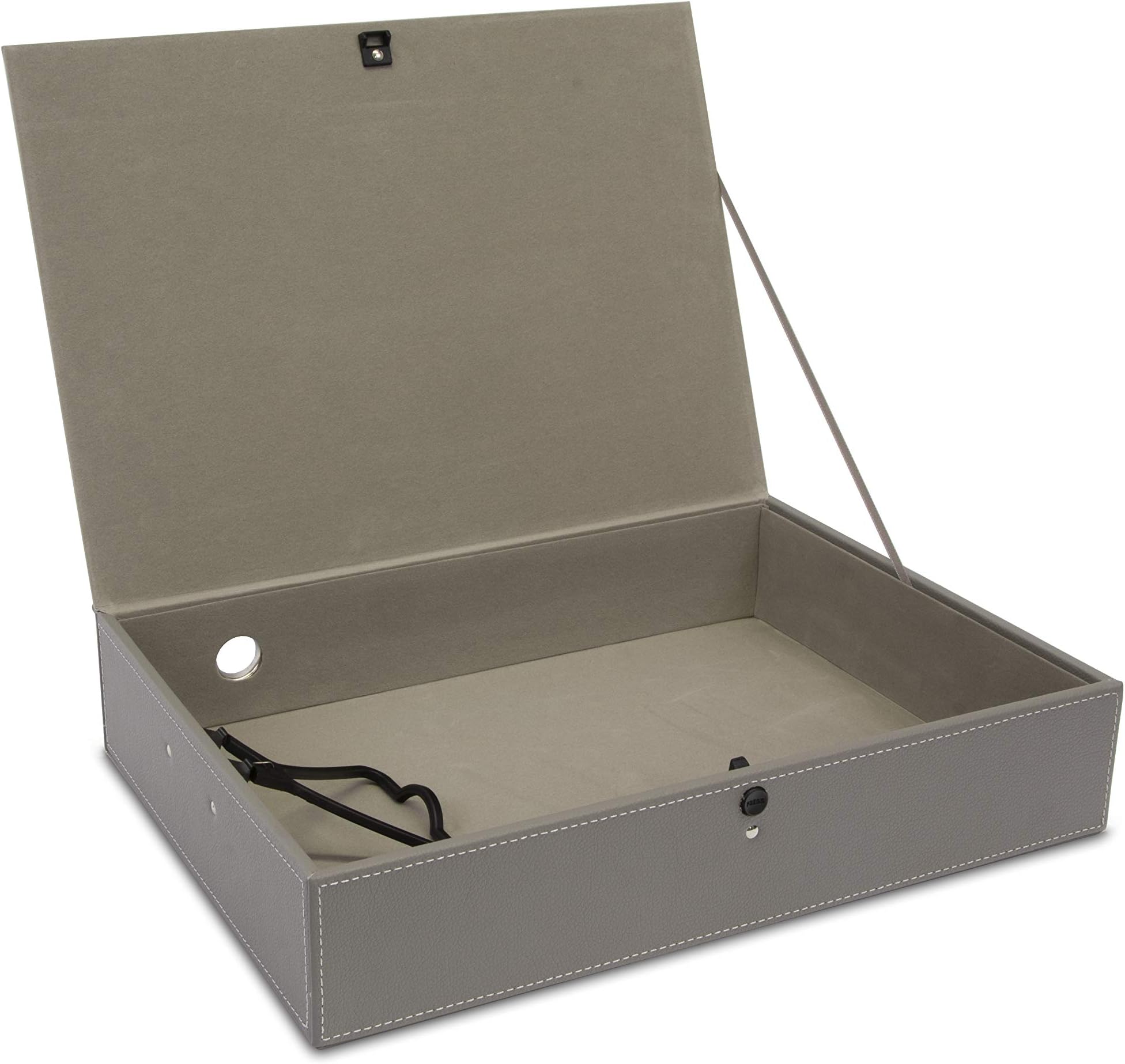 OSCO Grey Faux Leather Box File | Document Storage | Paperwork Archive ...