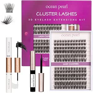 Ocean Pearl Cluster Lashes Kit 144PCS Individual Eyelashes 10-16mm DIY ...