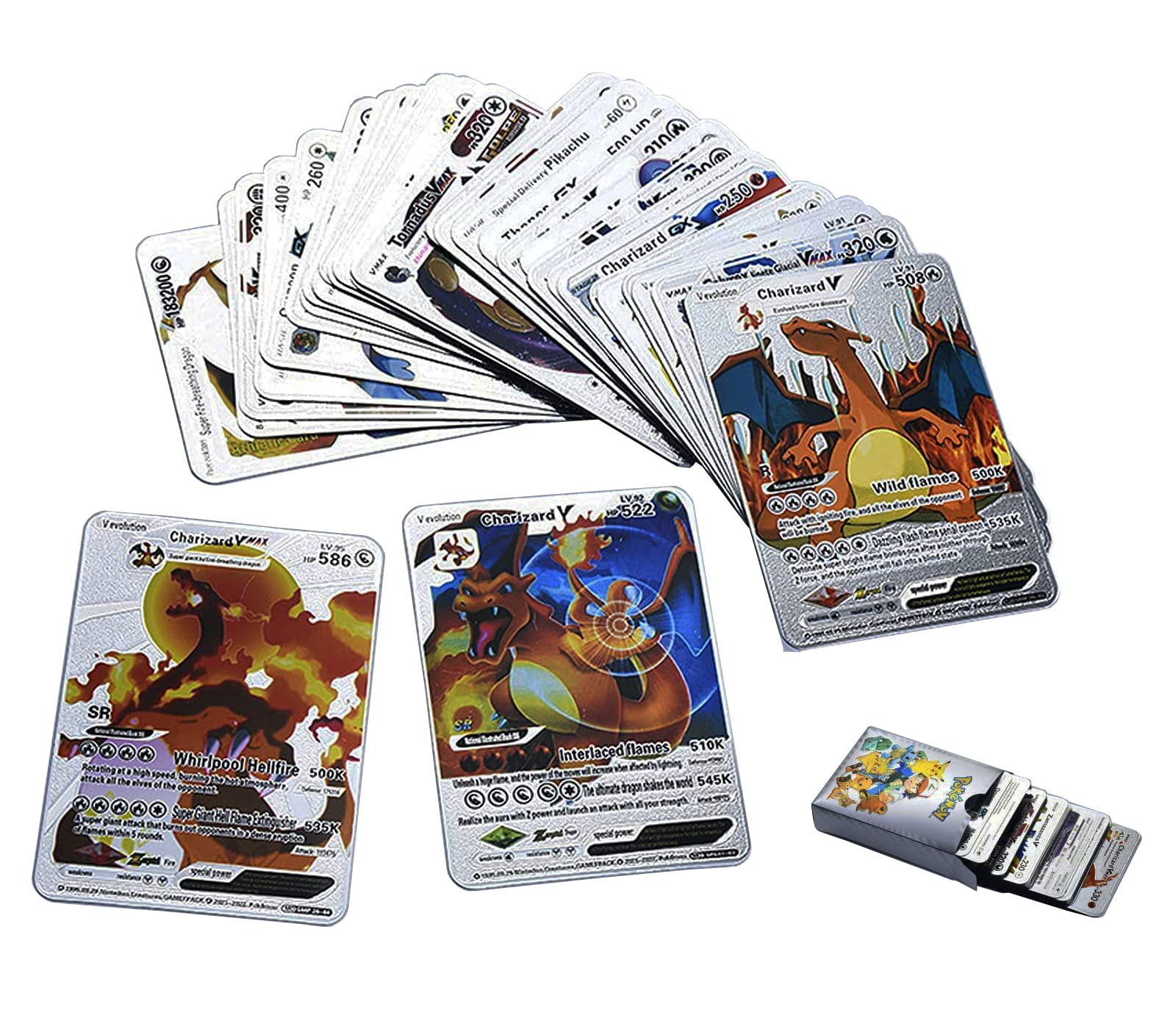 Buy 55 Random Silver Foil Assorted Pokemon Cards with Legendary Ultra ...