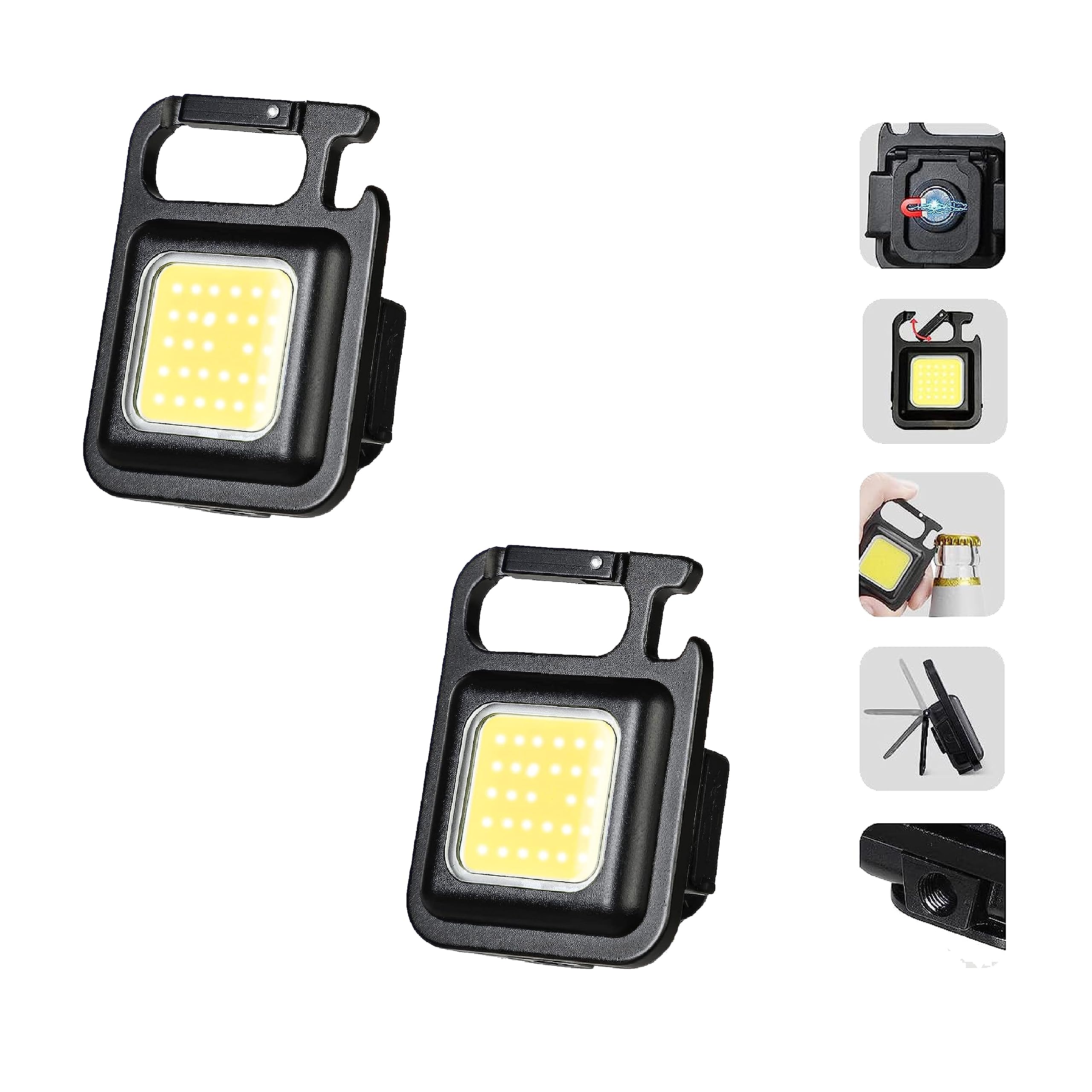 LINLO Lumen Rechargeable COB Keychain Work Light with 3 Lighting Modes ...