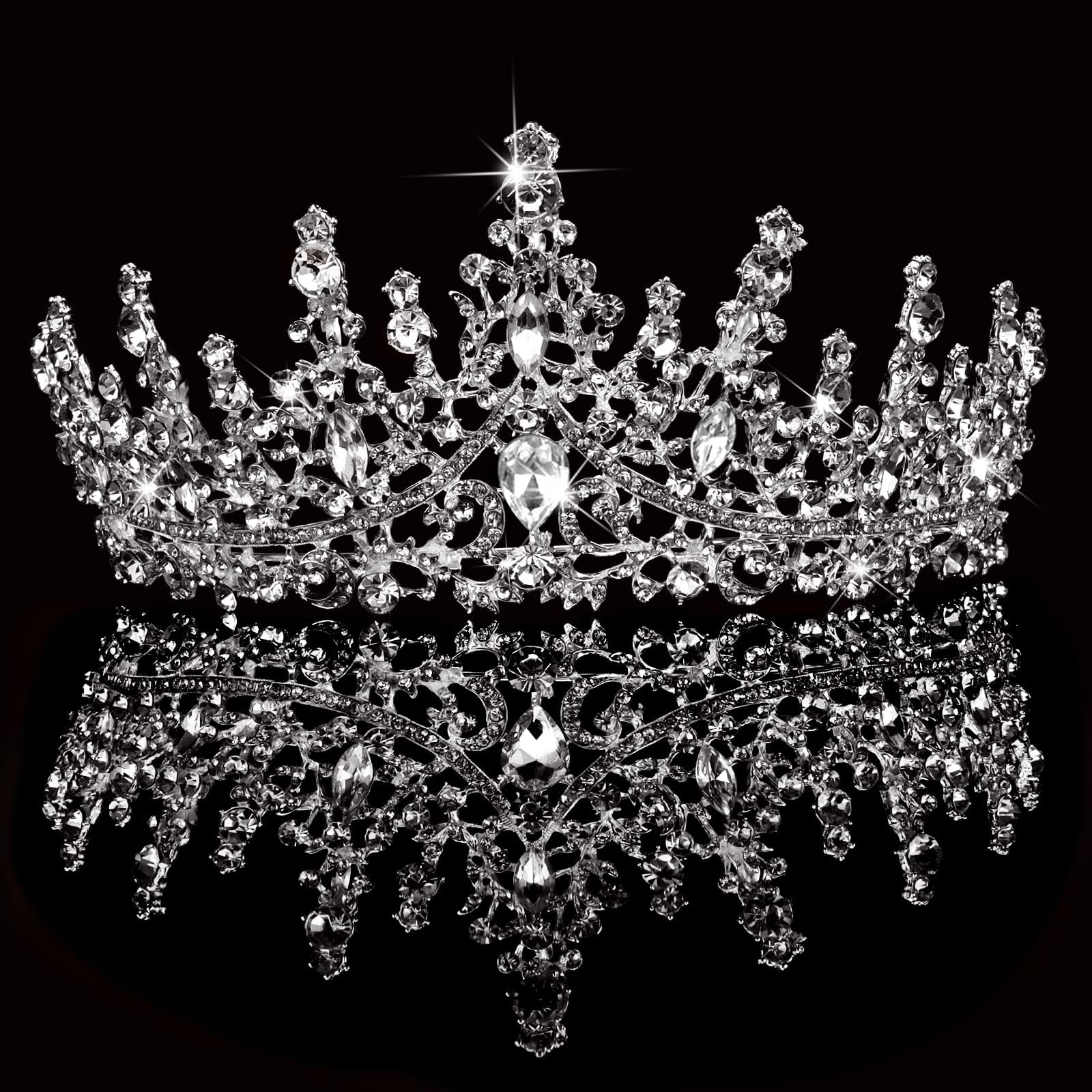 Amazon.com: TOBATOBA Silver Wedding Crystal Tiaras and Crowns for Women ...