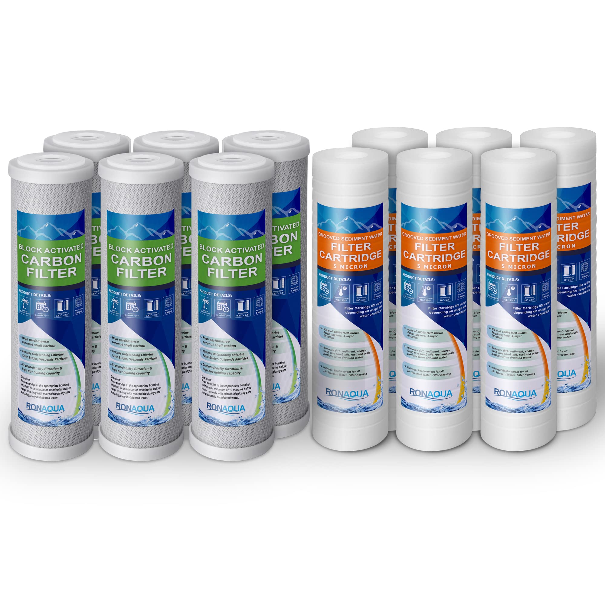 Amazon.com: 6 Pack Block Activated Carbon Coconut Shell Filters ...