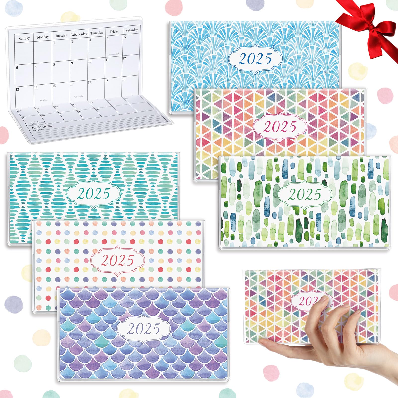 Amazon.com : ReliThick 6 Pcs 2025 Pocket Calendar for Purse Monthly ...