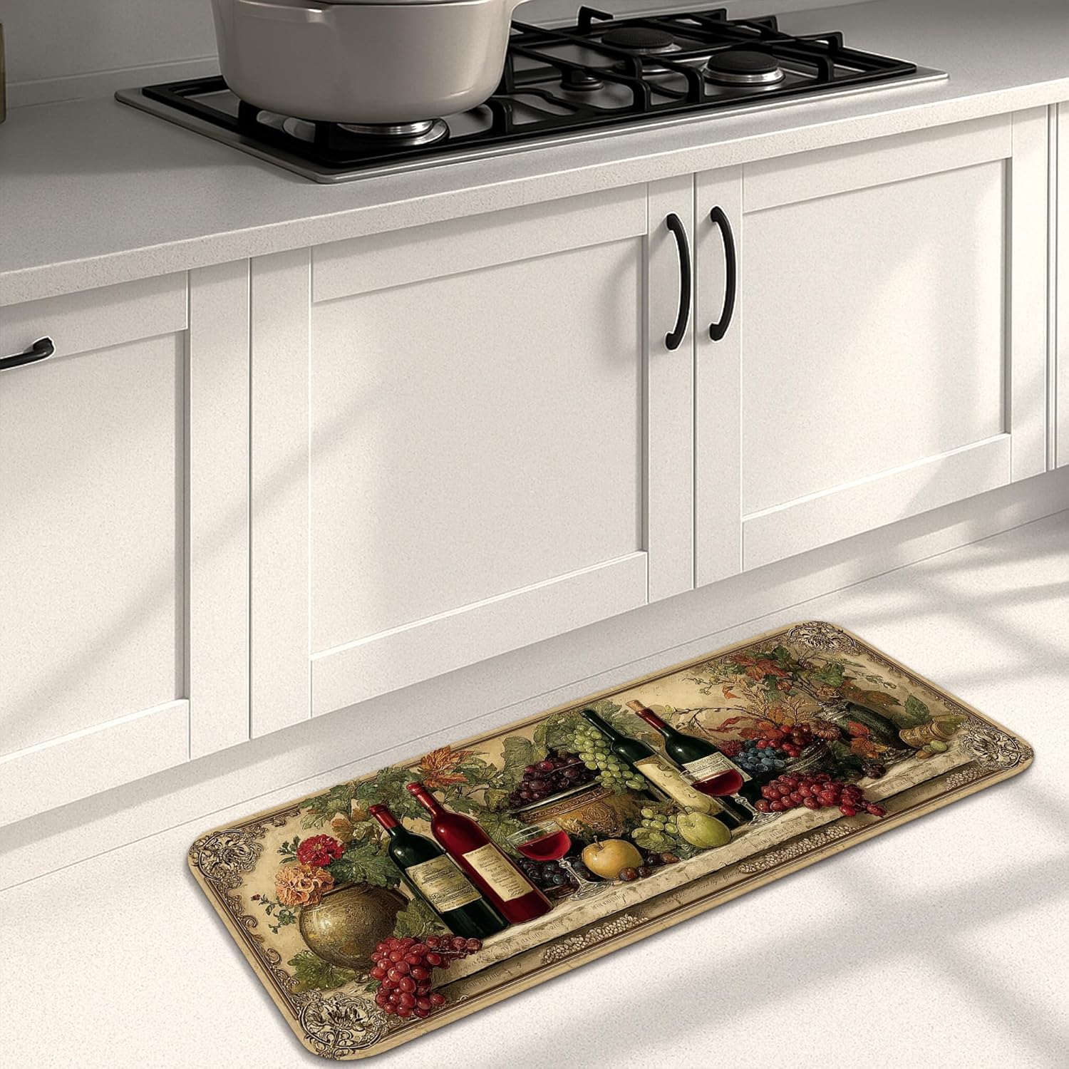 Amazon.com: Vintage Wine Kitchen Mats for Floor, Classic Grapes and ...
