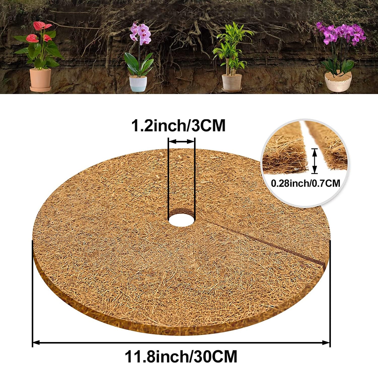 Hydrogarden 4PCS Coconut Fibers Mulch Ring Tree Protector Mat, Tree ...