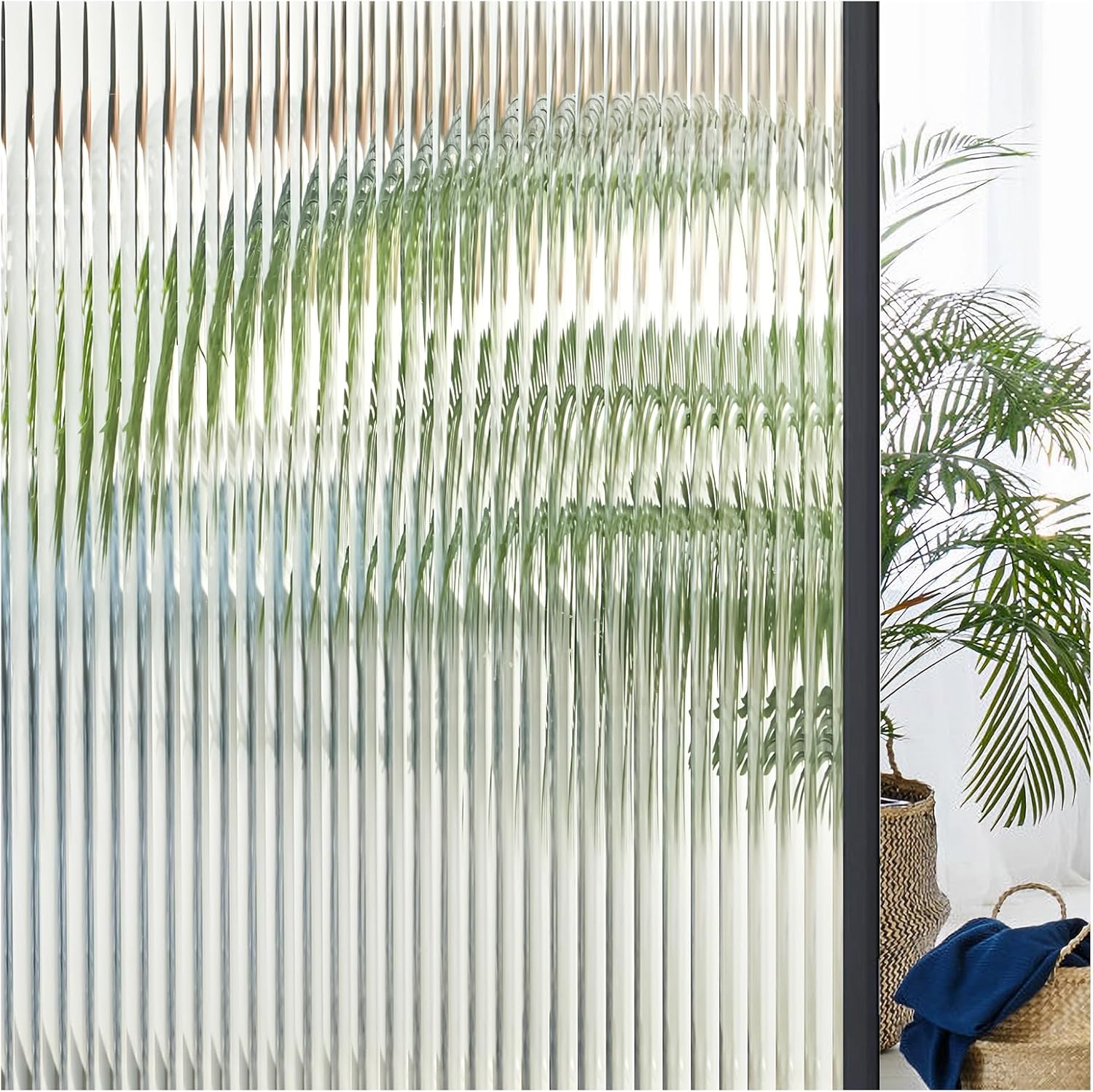 Lifetree Reeded Glass Window Film Privacy: 3D Decorative Vinyl Window ...