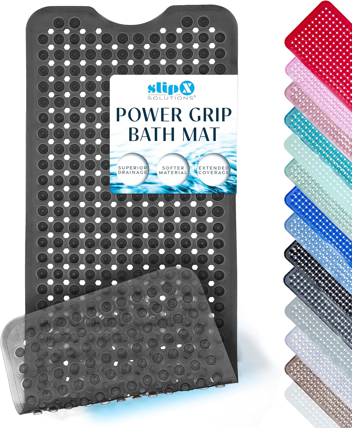 Amazon.com: SlipX Solutions Power Grip Bathtub Safety Mat | Precision ...