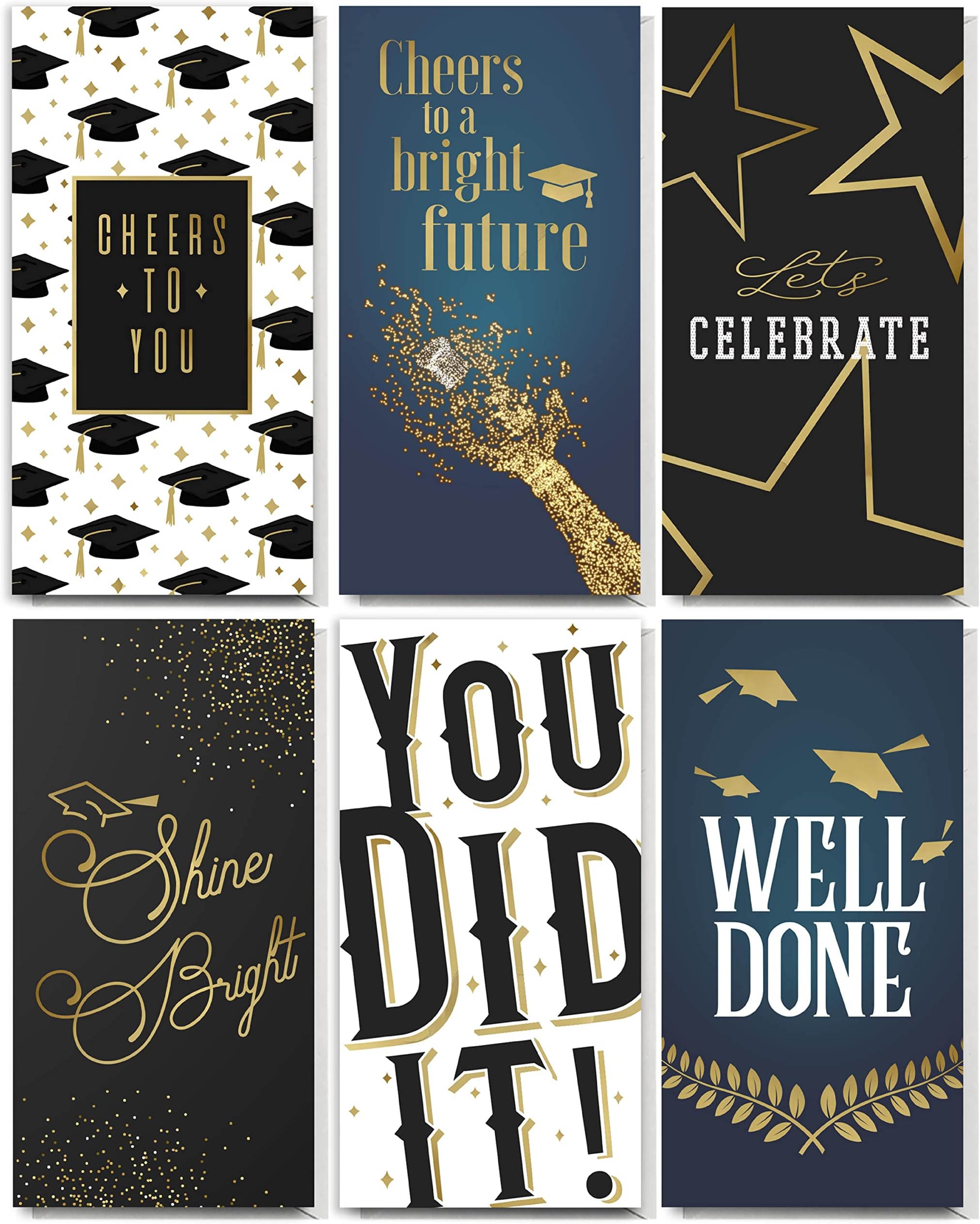 Amazon.com : YoMont 24 Pack Gold Foil Graduation Cards 2024 - Money ...