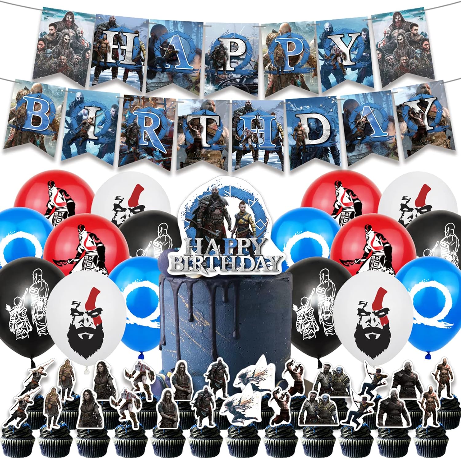 God Of War Birthday Party Decorations God Of War Party Supplies Set ...
