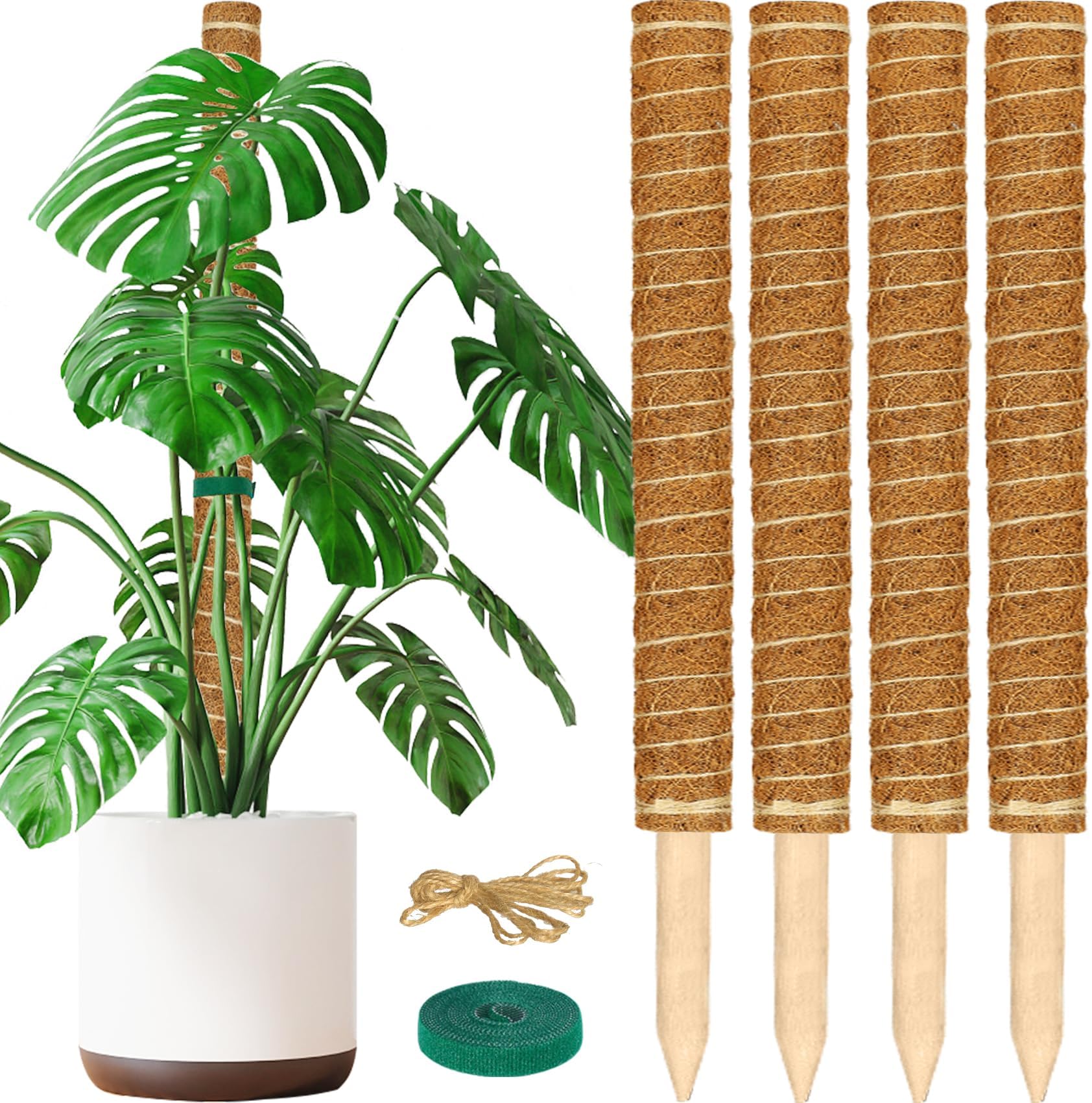 Amazon.com : MONTIVO 3 Pack 28 Inch Moss Pole, Stackable Moss Poles for ...