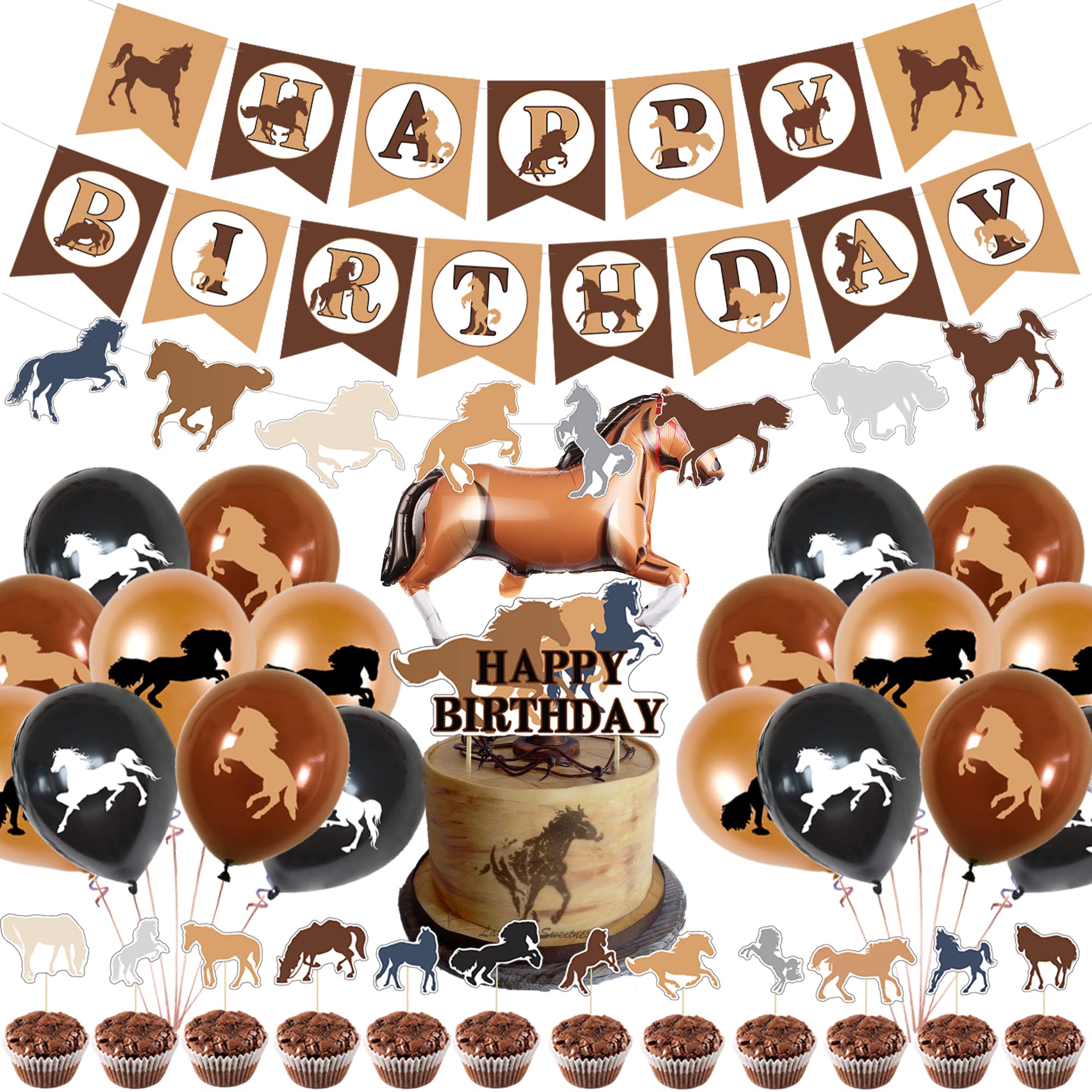 Buy Horse Party Supplies, Western Cowboy Horse Birthday Party ...