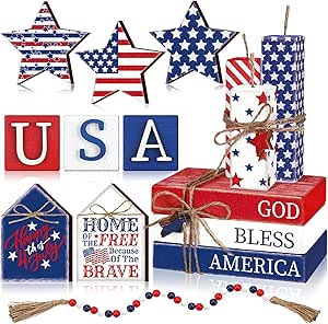 Amazon.com: Anglechic 15 Pcs 4th of July Tiered Tray Decorations ...