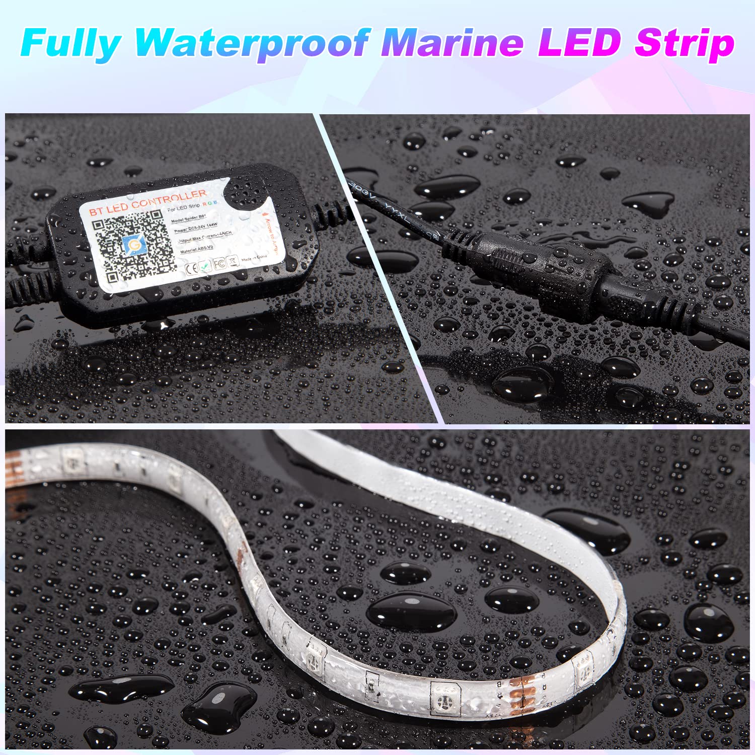 Snapklik.com : Tendist 32.8FT LED Boat Lights Strip, IP66 Marine LED ...