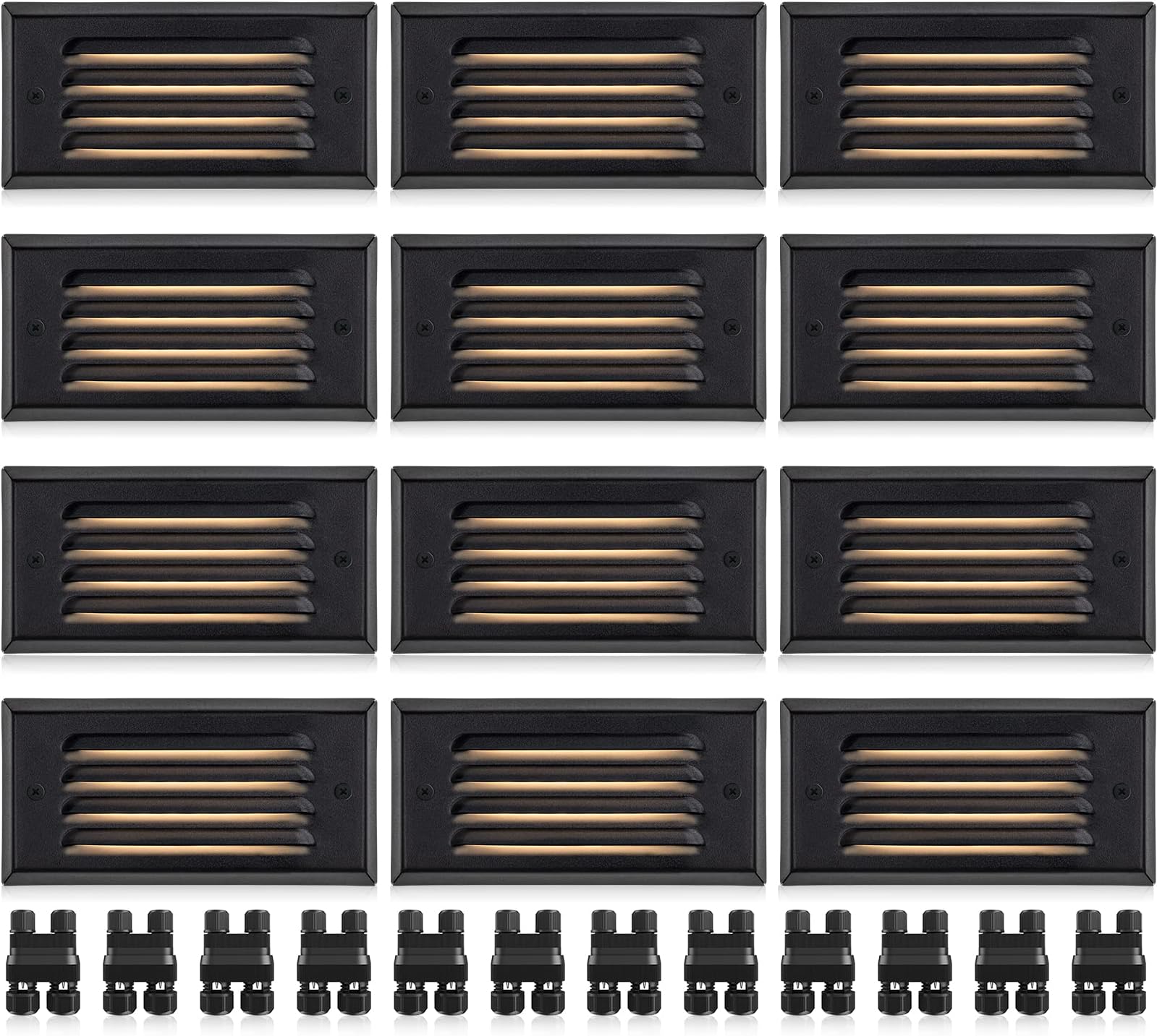 Step Light Solid Brass Louvered Low Voltage 12v Antique Finish Deck ...