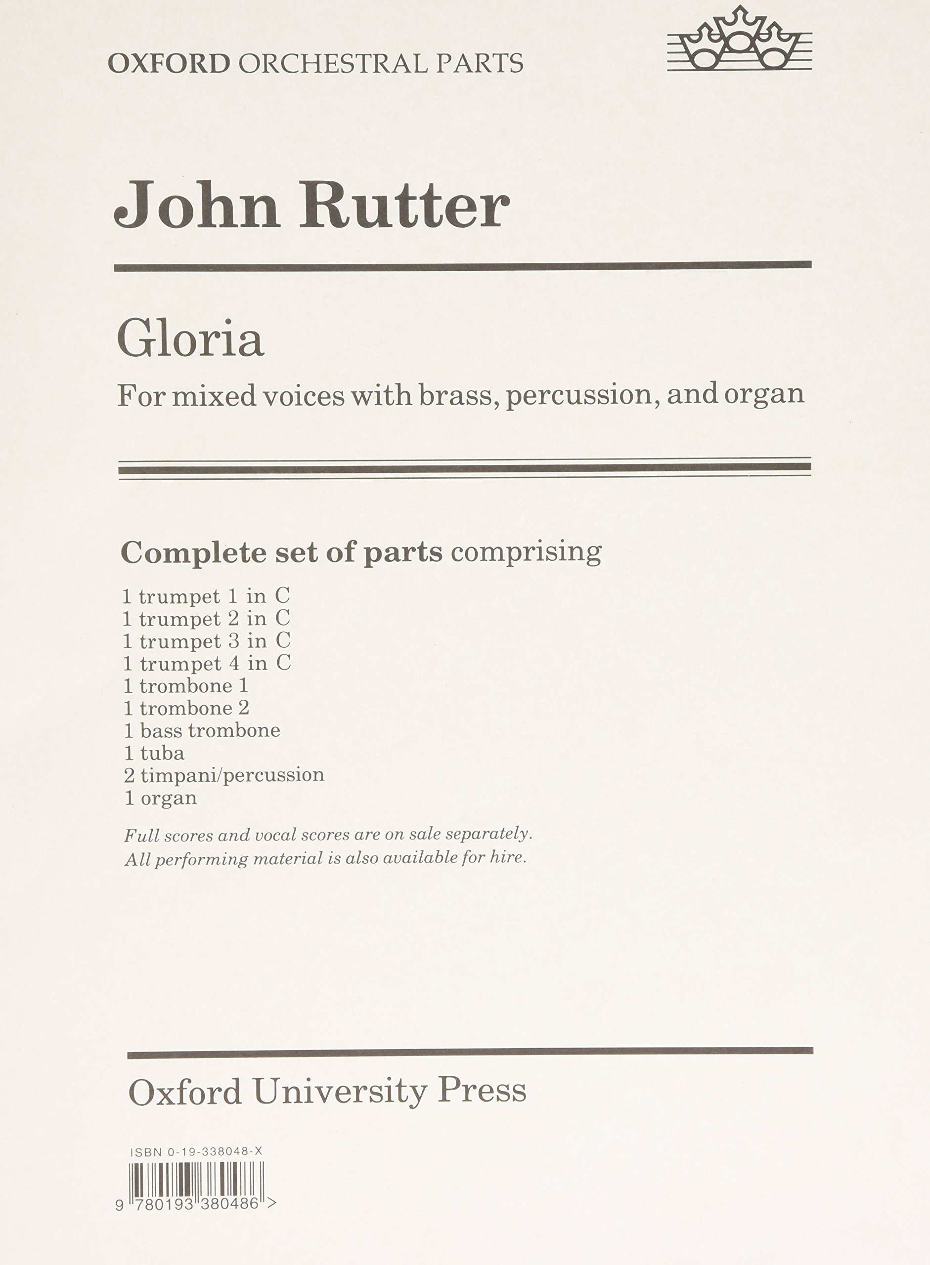 Gloria: Rutter, John: 9780193380486: Amazon.com: Books