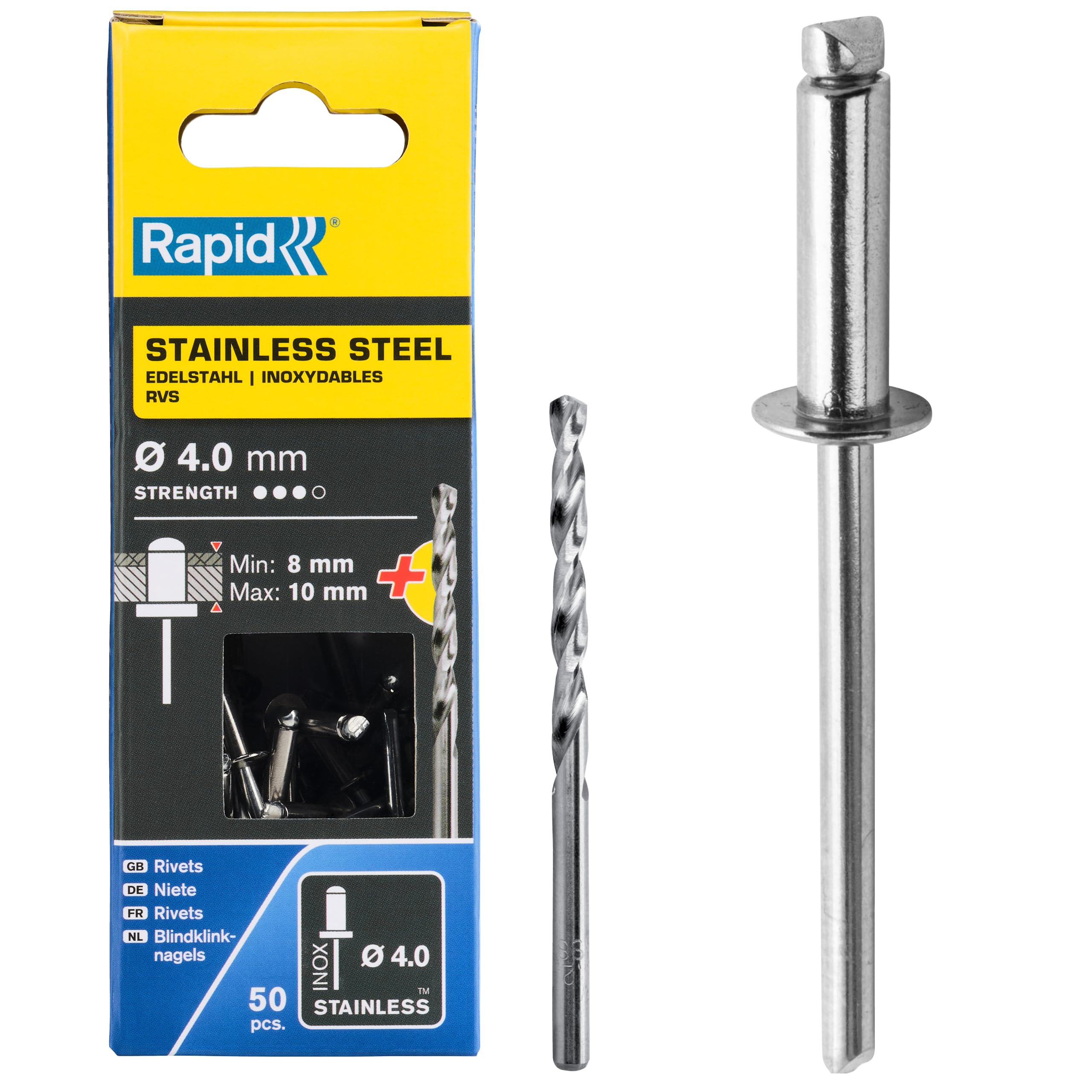 Amazon.com: Rapid Rivets Stainless Steel Including Drill Bit, 4 x 14 mm ...
