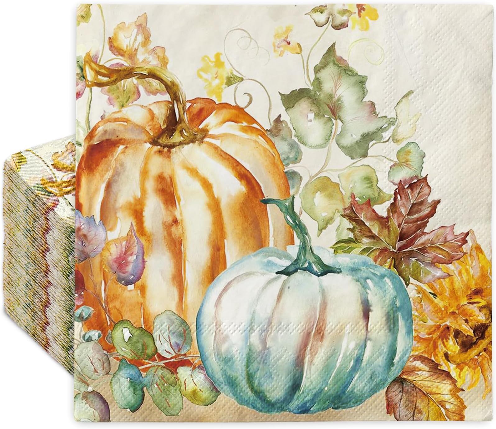 Amazon.com: JarThenaAMCS 100Pcs Fall Paper Napkins Pumpkin Sunflower ...