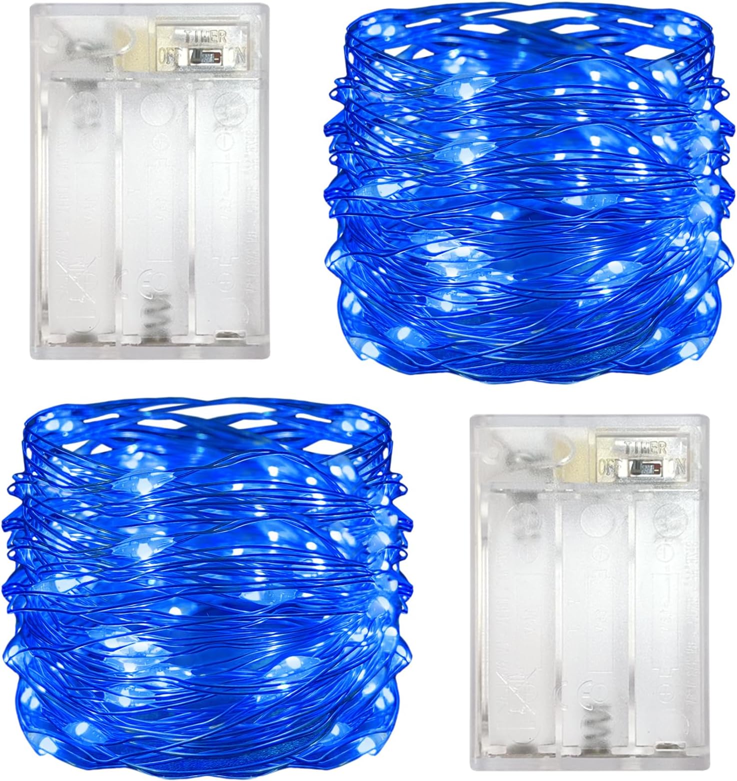 Amazon.com: RTGS 30 LEDs Blue Color String Lights Silver Wire Indoor ...