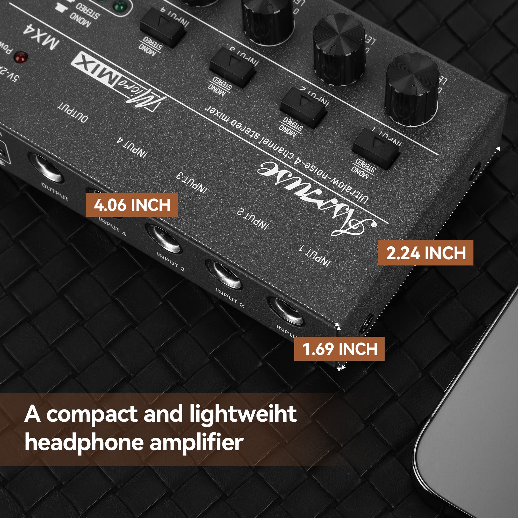 Snapklik.com : 4 Channel Audio Mixer, Low-Noise Mini Stereo Line Mixer ...
