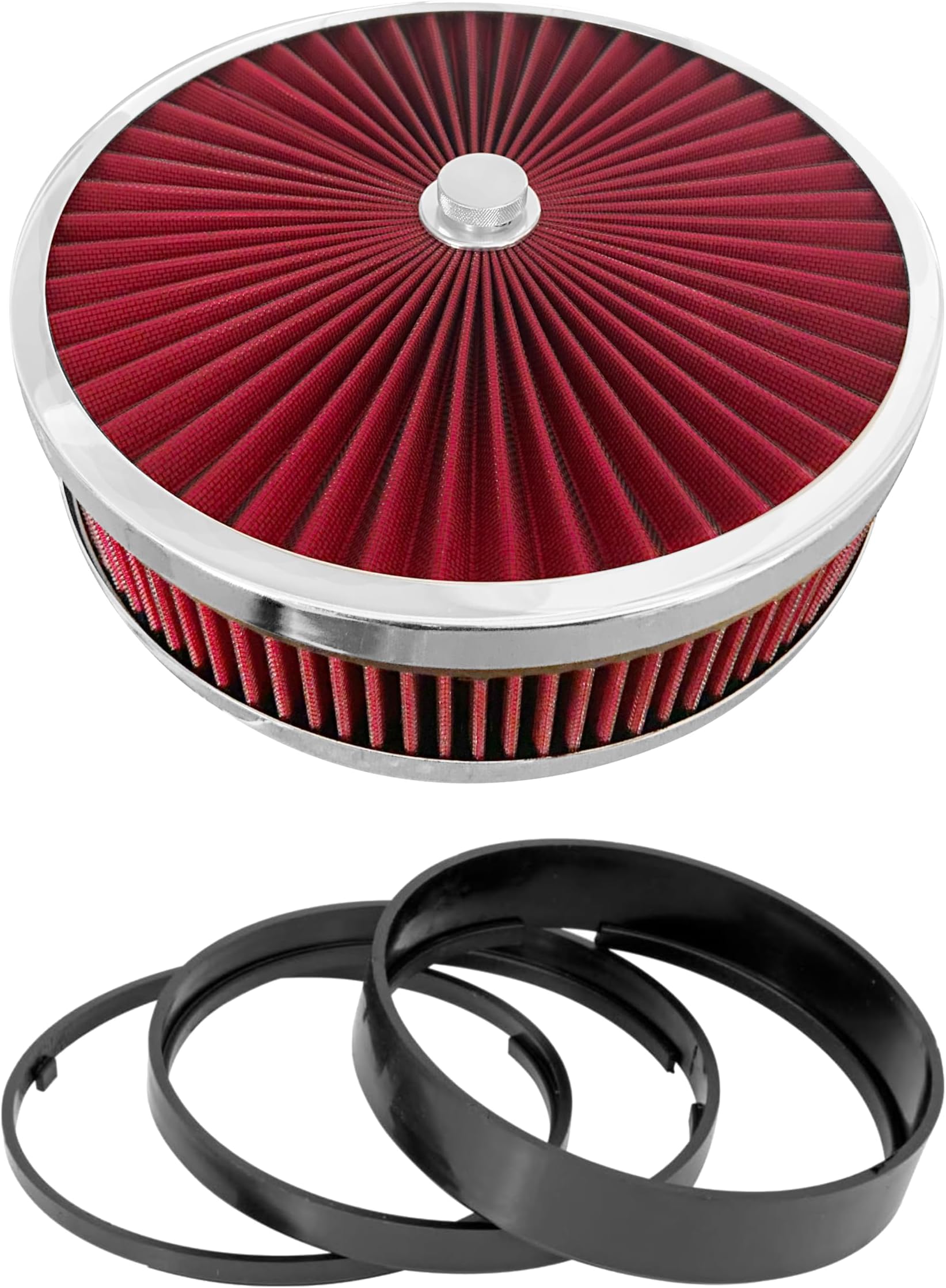 Amazon.com: Super Flow Round 14''X2'' Air Filter Assembly Kit RED ...